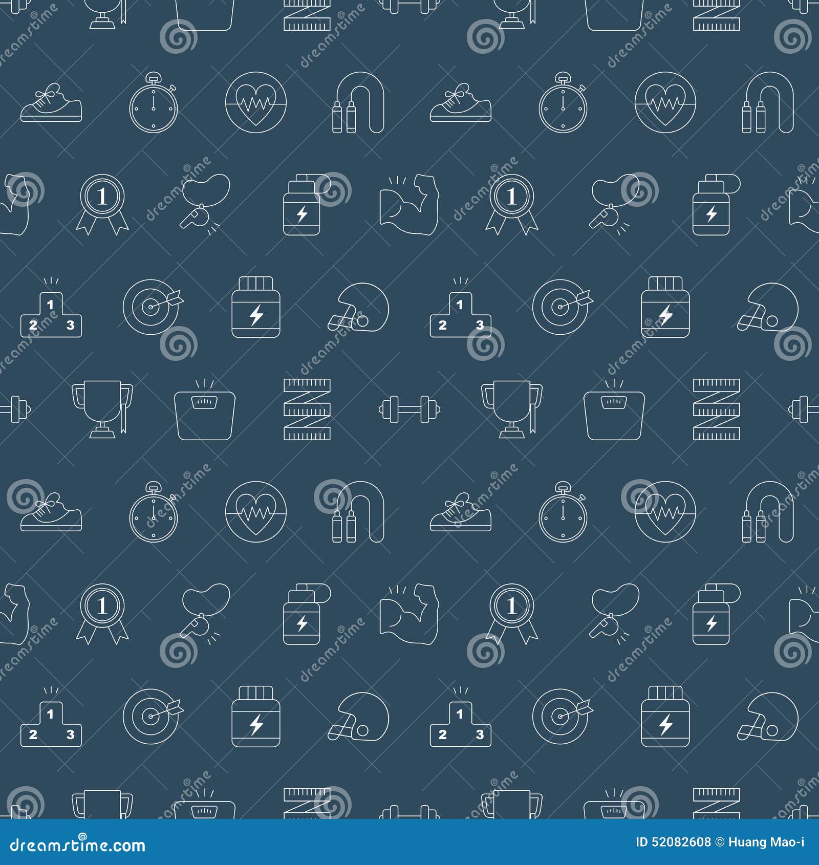 Sport Line Icon Pattern Set Stock Vector - Illustration of collection ...