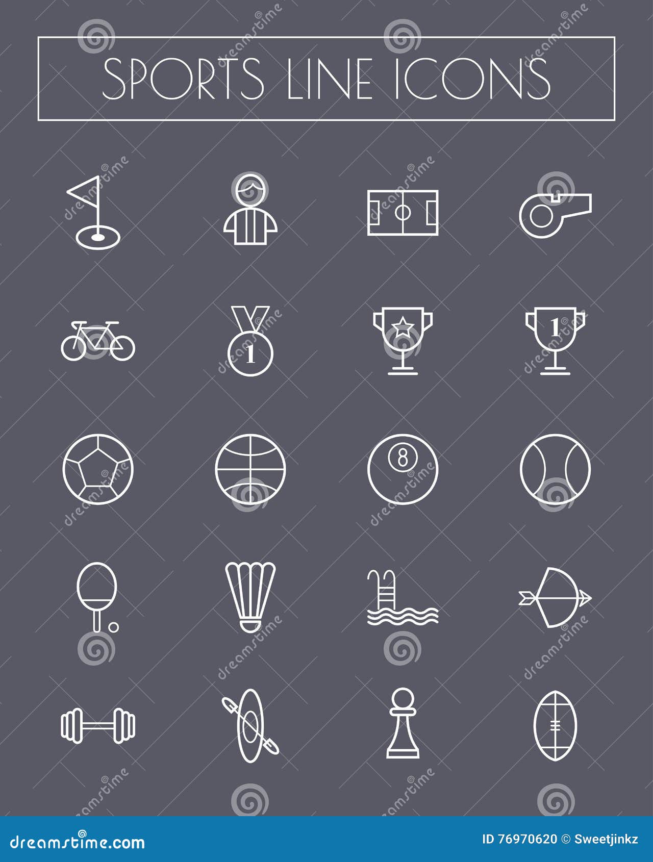 Sport Line Icons Set.vector Illustration Stock Vector - Illustration of ...
