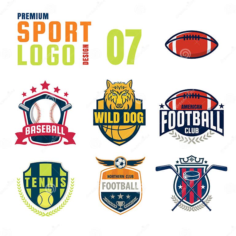 Sport logo design set stock vector. Illustration of colorful - 78968021