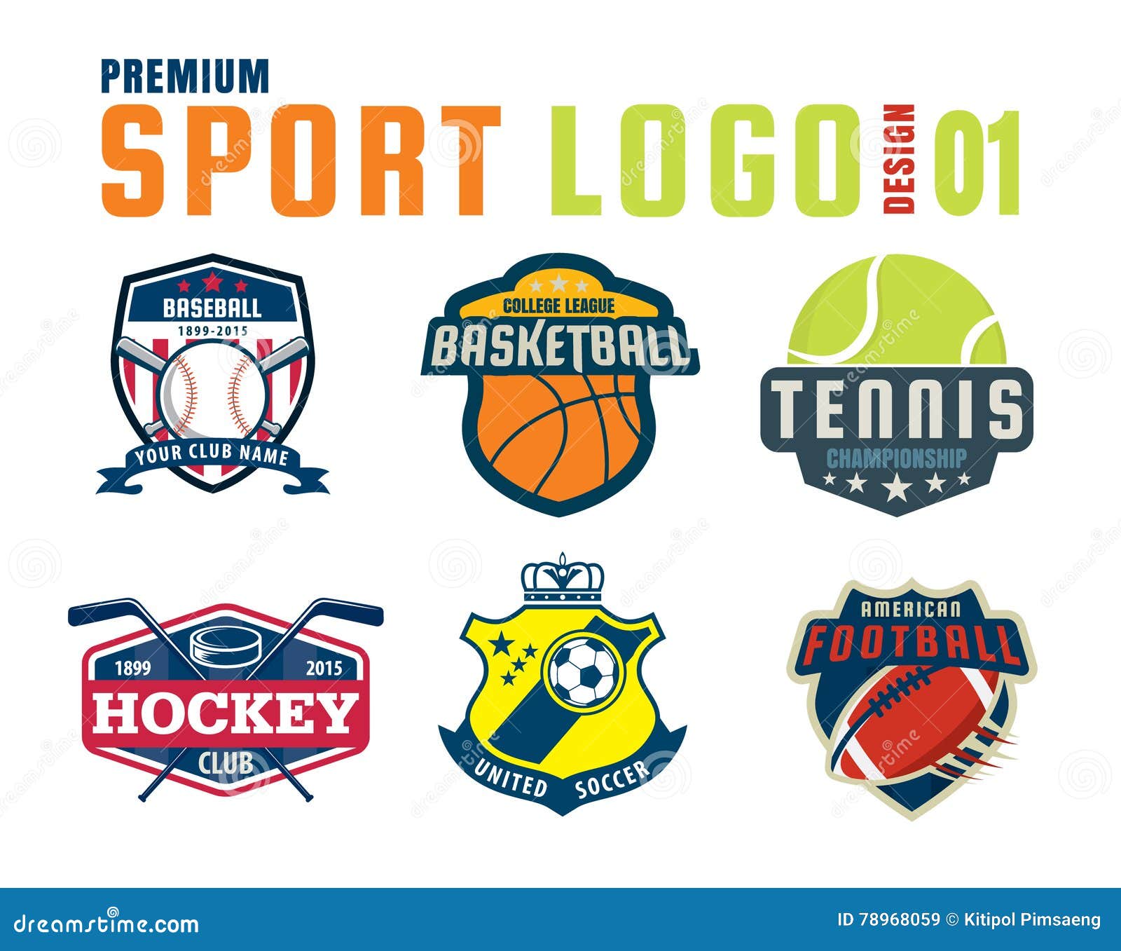 Sport logo design set stock vector. Illustration of soccer - 78968059
