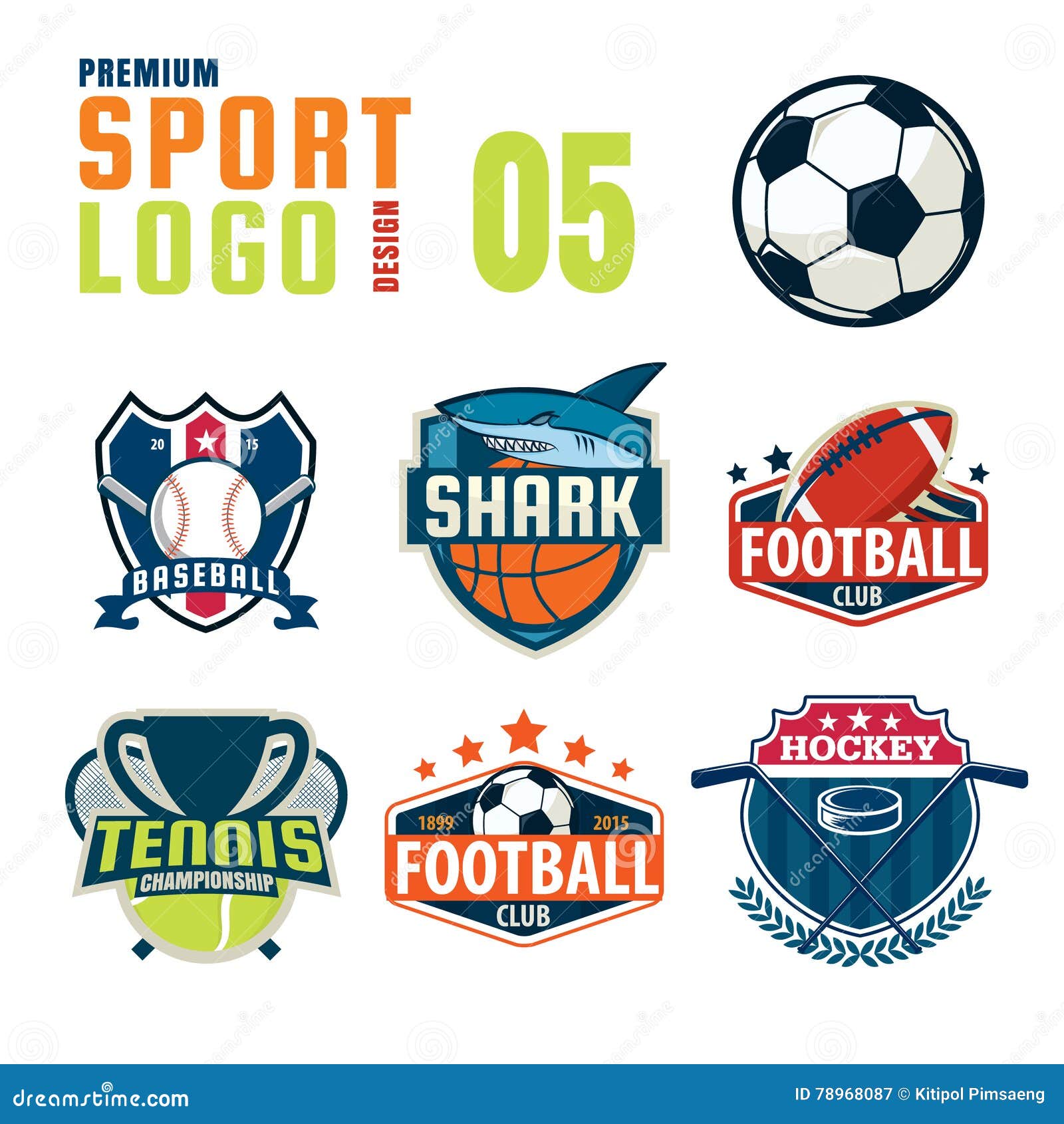Sport logo design set stock vector. Illustration of crest - 78968087