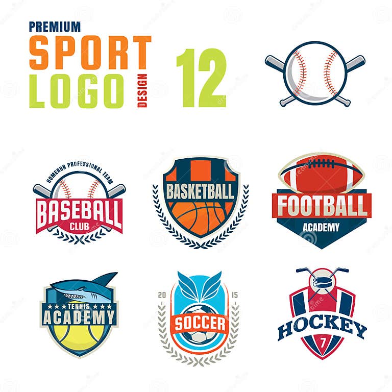 Sport logo design set stock vector. Illustration of label - 79948506