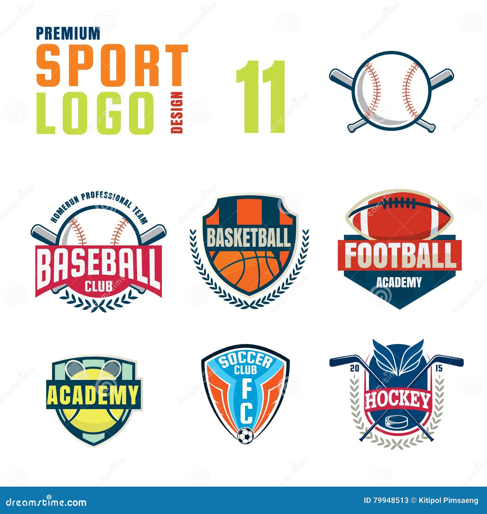 Sport logo design set stock vector. Illustration of isolated - 79948513