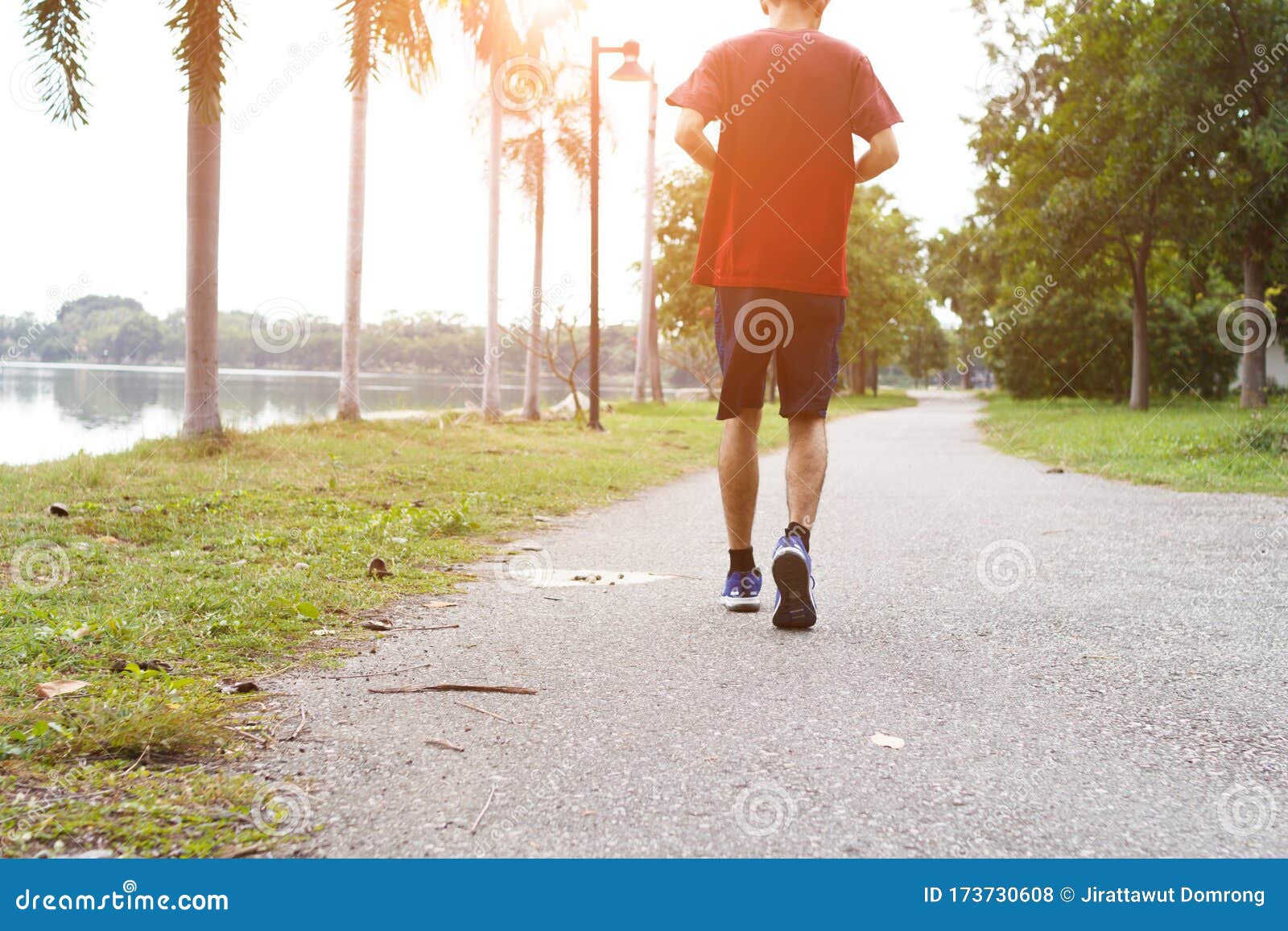 The Sport Man Running in the Morning. Workout Concept Stock Photo ...