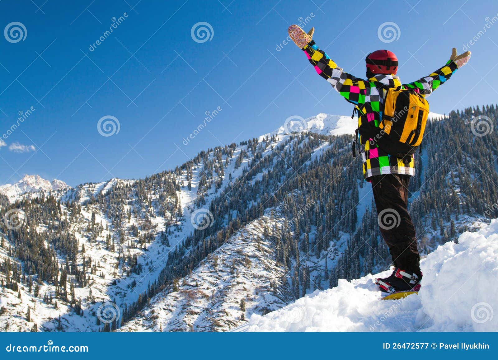 Sport Man in Snowy Mountains Stock Image - Image of landscape, extreme ...