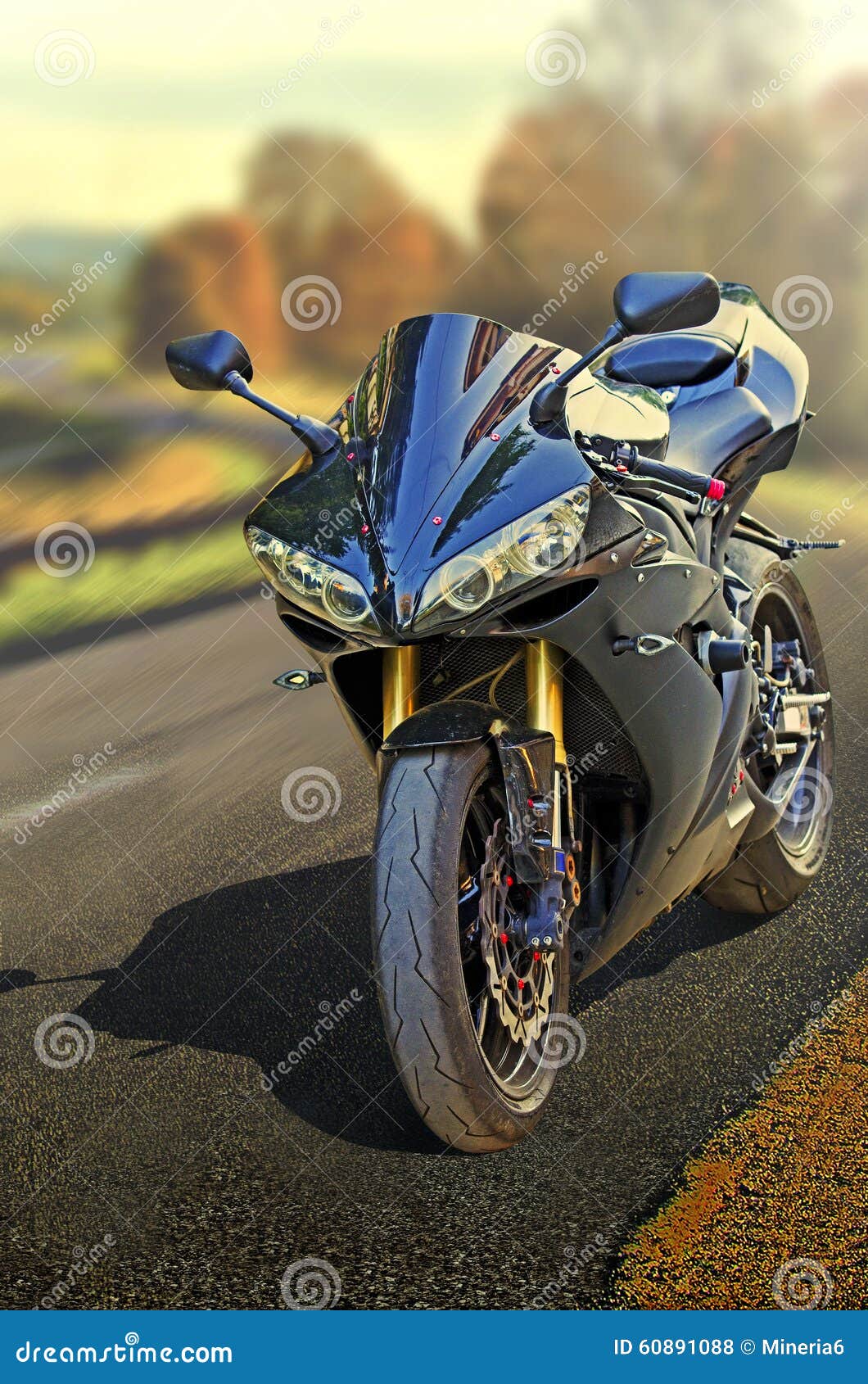 Sport motorcycle in Fall stock photo. Image of open, motor - 60891088