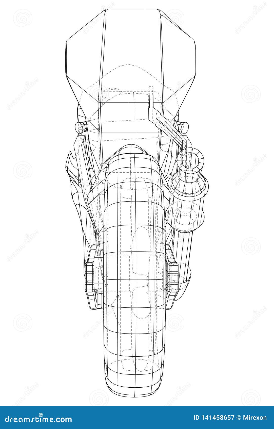 Sport Motorcycle Technical Wire-frame. Vector Illustration Stock Vector ...