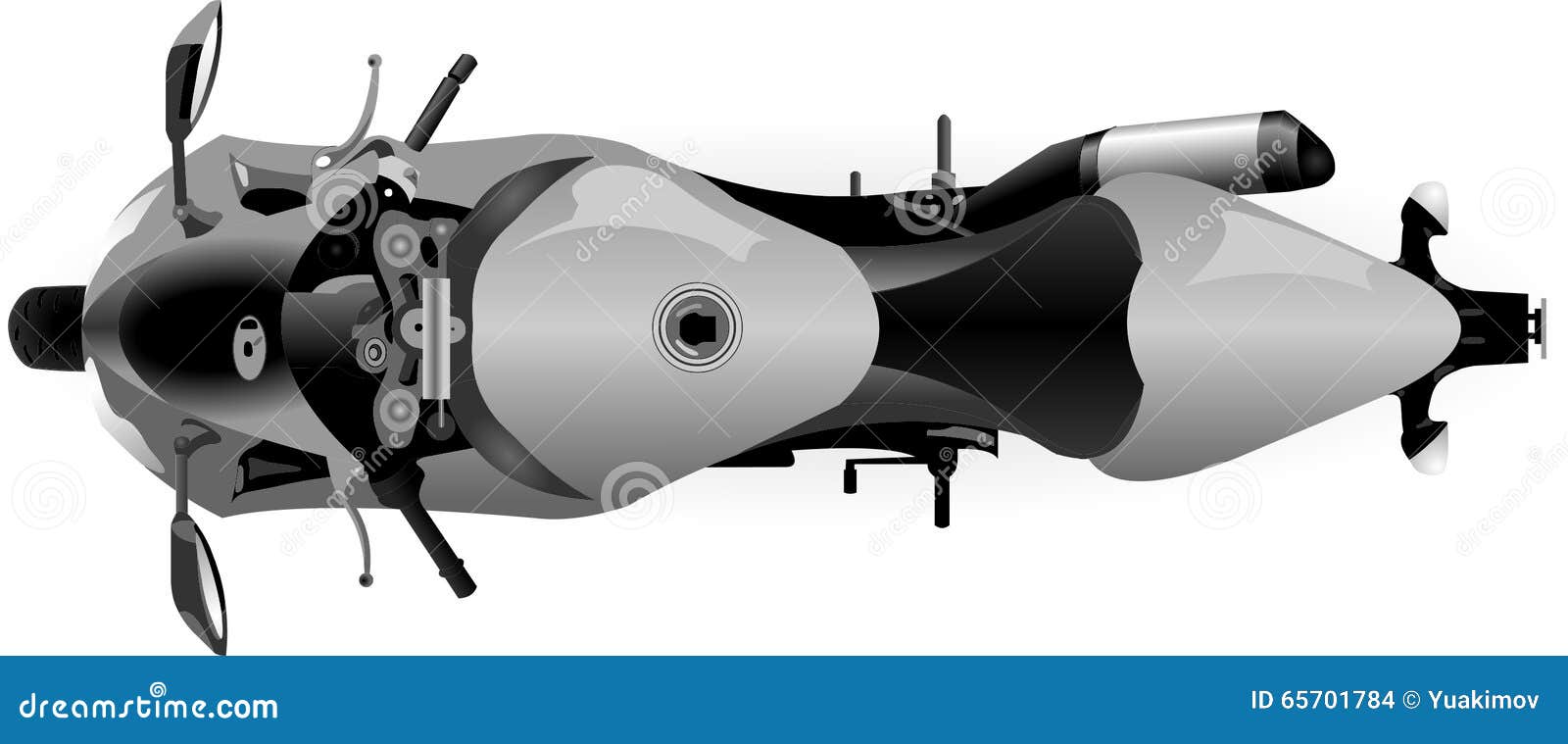 Sport motorcycle top view stock vector. Illustration of motorcycle ...