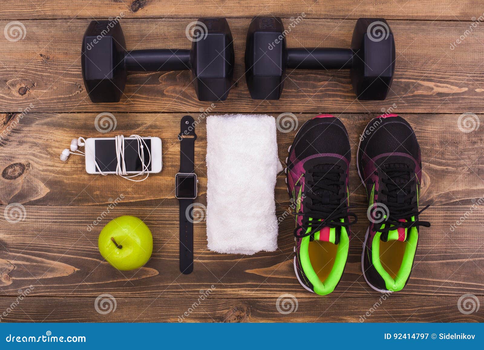 Sport Objects Equipment Healthy Active Lifestyle Stock Image - Image of ...