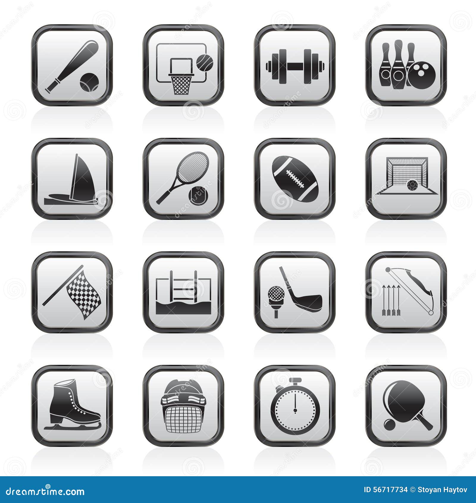 Sport objects icons stock vector. Illustration of competition - 56717734