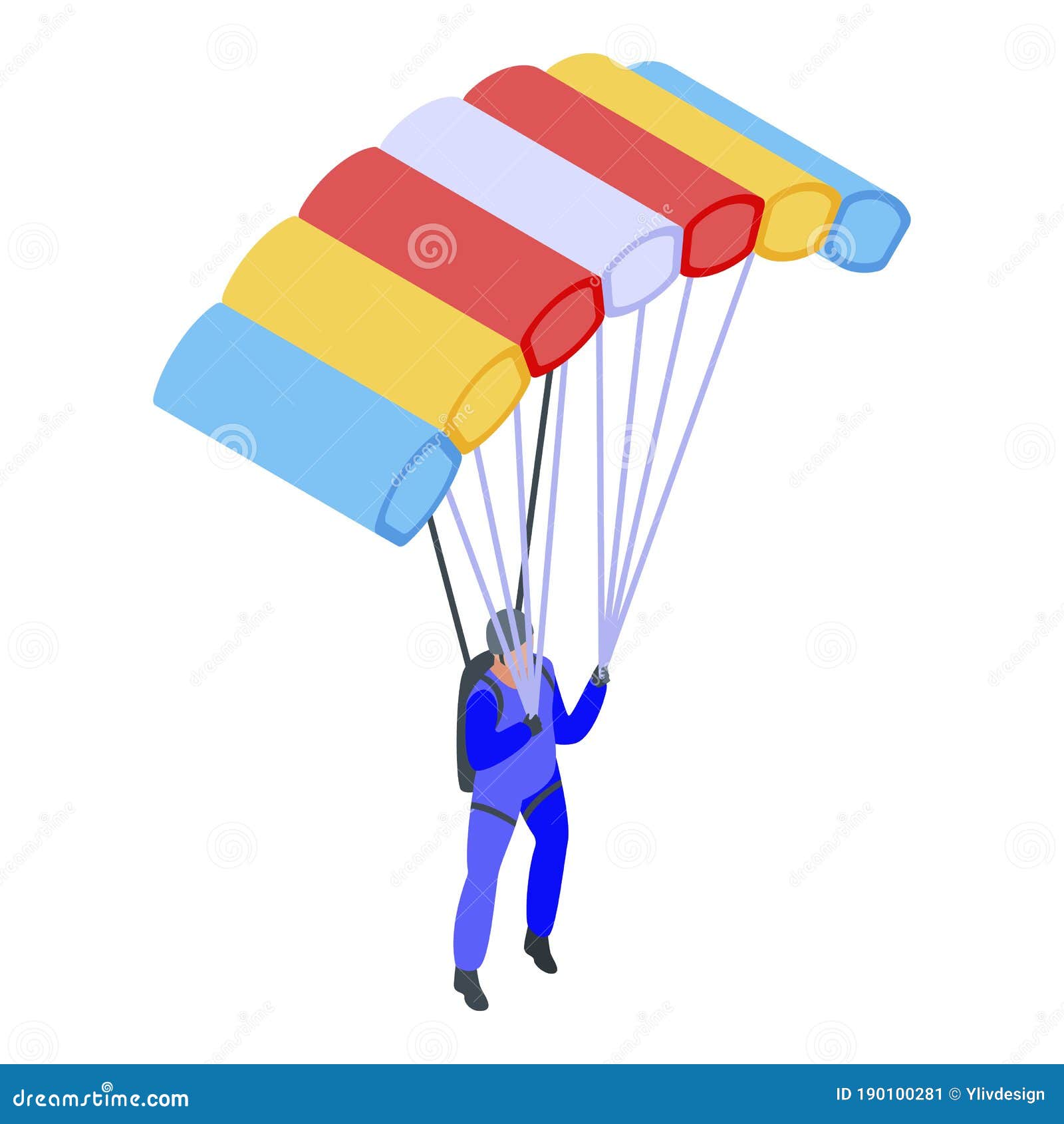 Sport Parachuting Icon, Isometric Style Stock Vector - Illustration of ...
