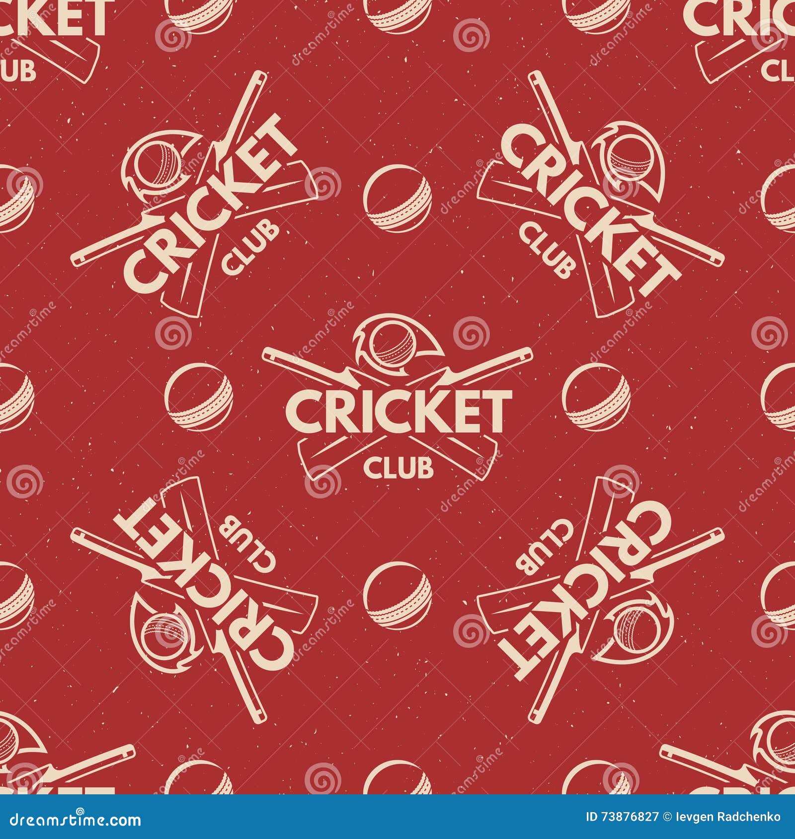 Sport Pattern. Cricket Retro Background. Seamless of Accessories. Stock ...