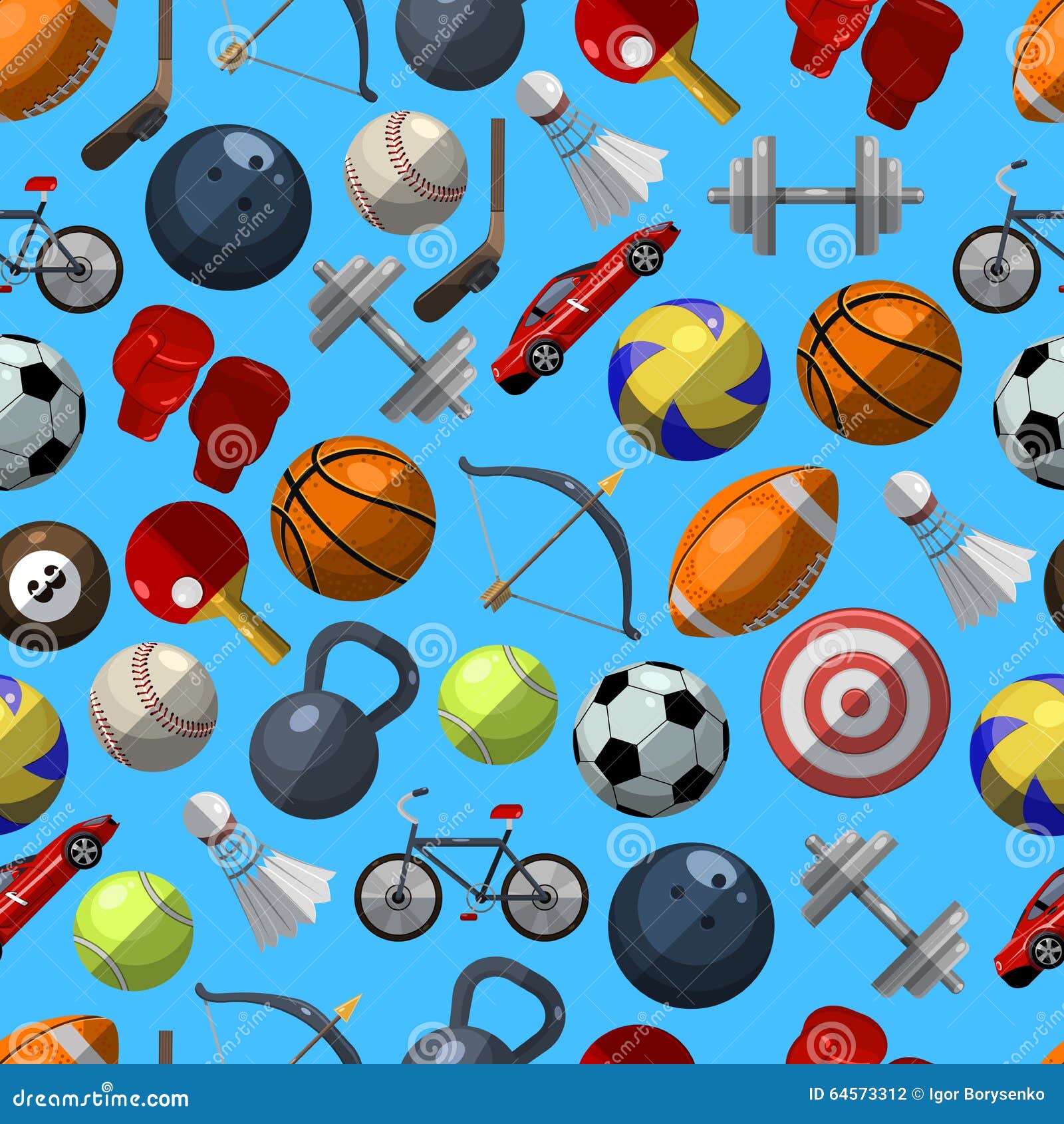 Sport pattern stock vector. Illustration of ball, icons - 64573312