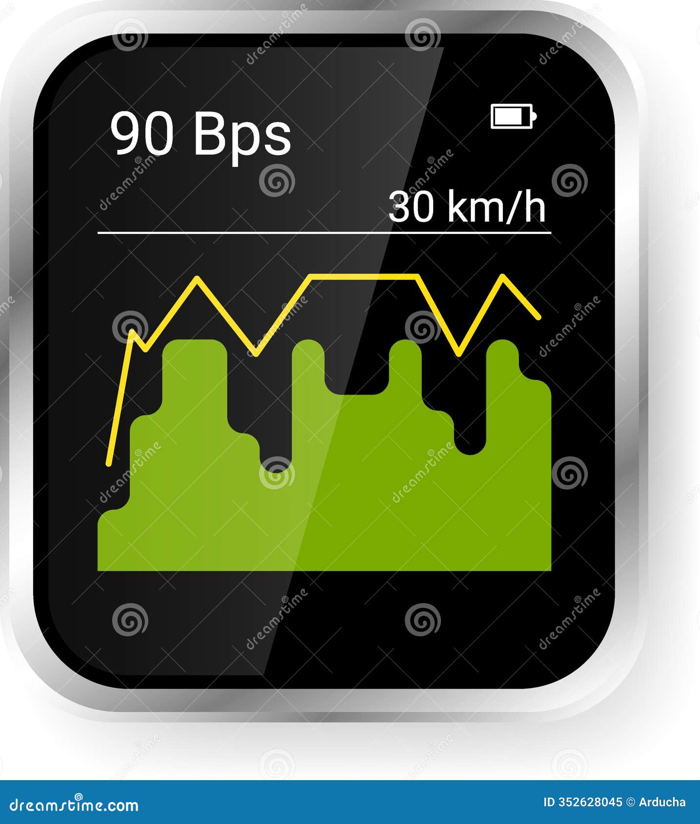 Sport Performance Tracking Interface for Smartwatch Applications Stock ...