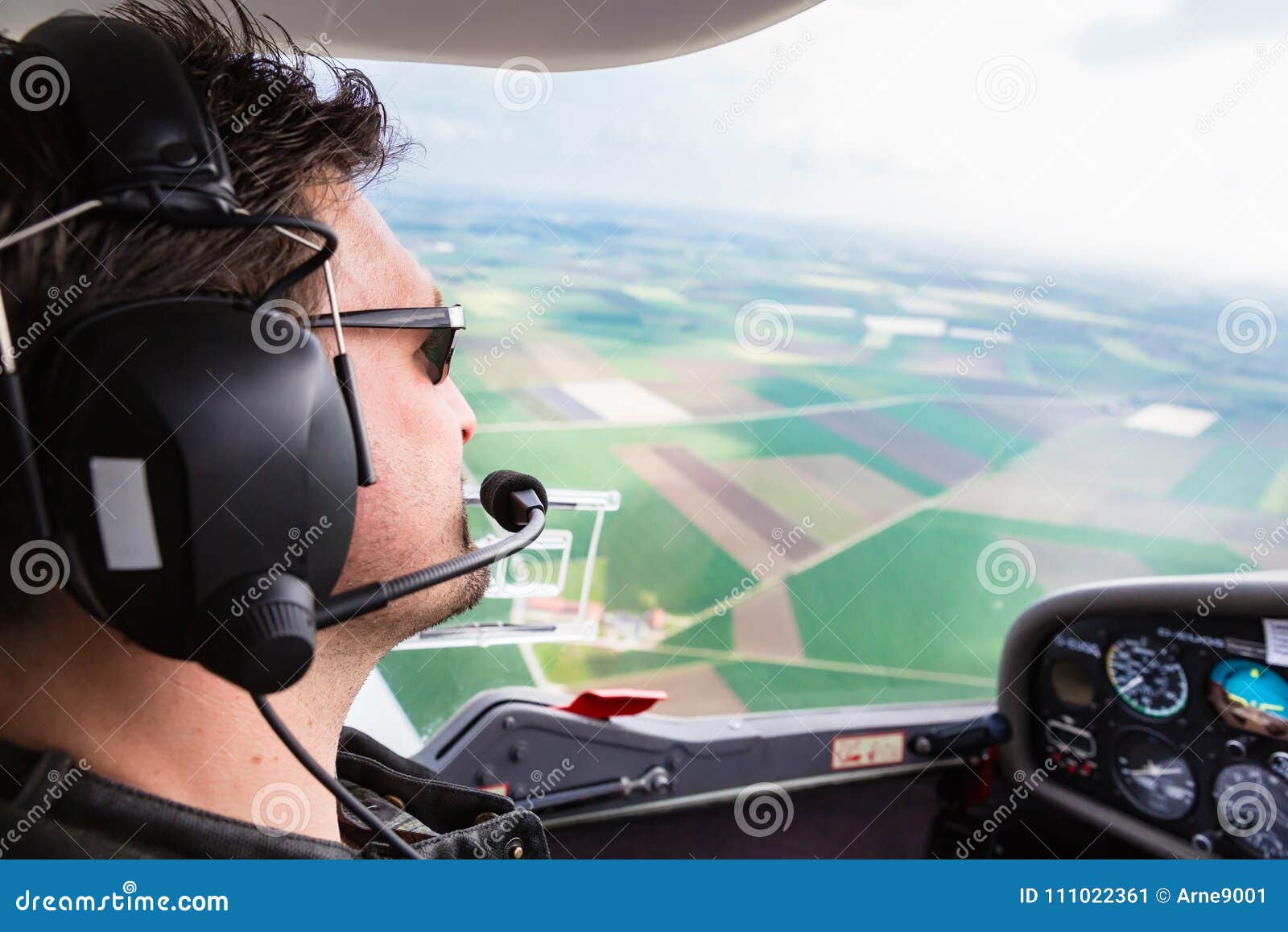 Sport Pilot Flying His Plane Stock Image - Image of aircraft, aviation ...