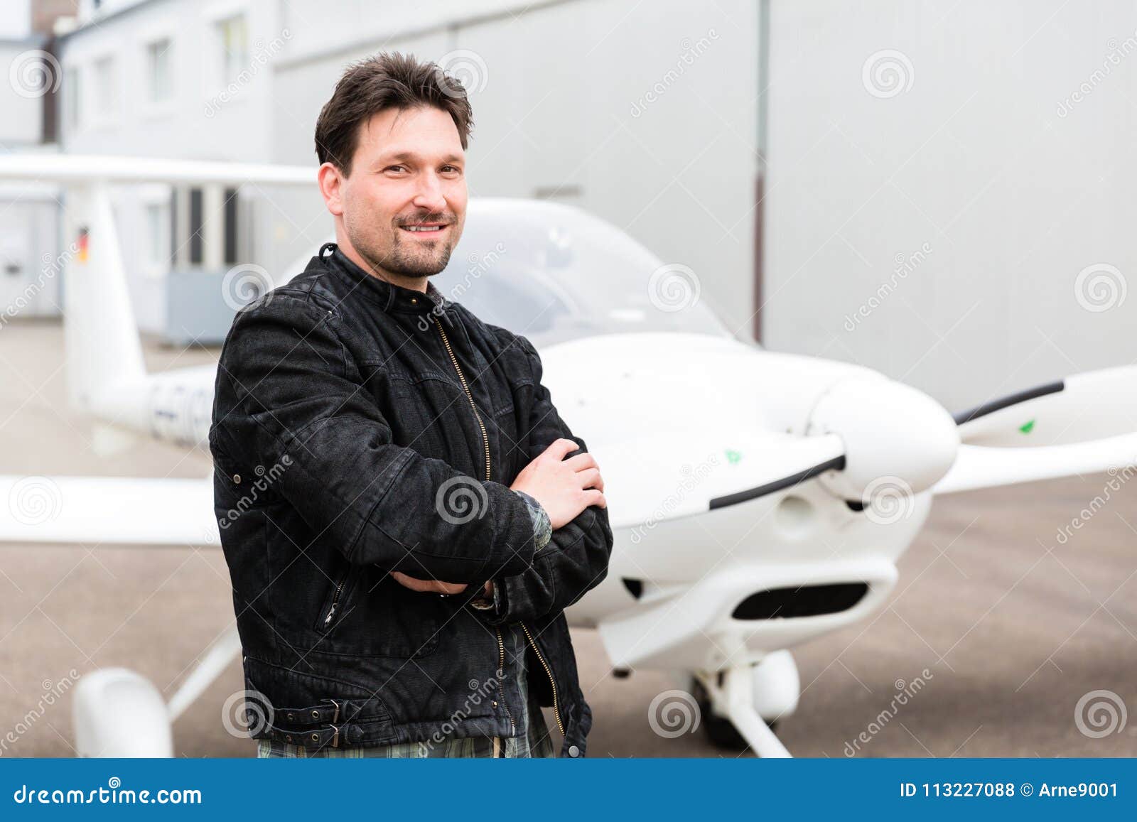 Sport Pilot in Front of His Plane Stock Photo - Image of people, young ...
