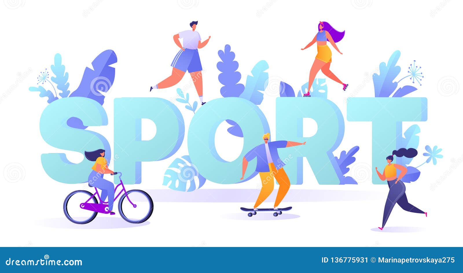 Concept of Sport Motivation. Summer Outdoor Sports Activities Stock ...