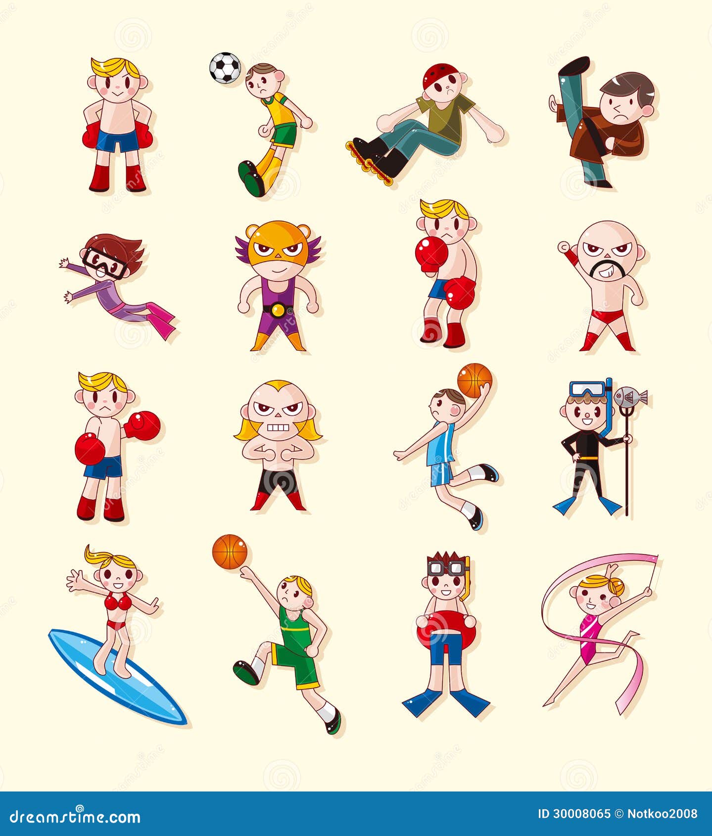 Sport player icons set stock vector. Illustration of gymnastics - 30008065