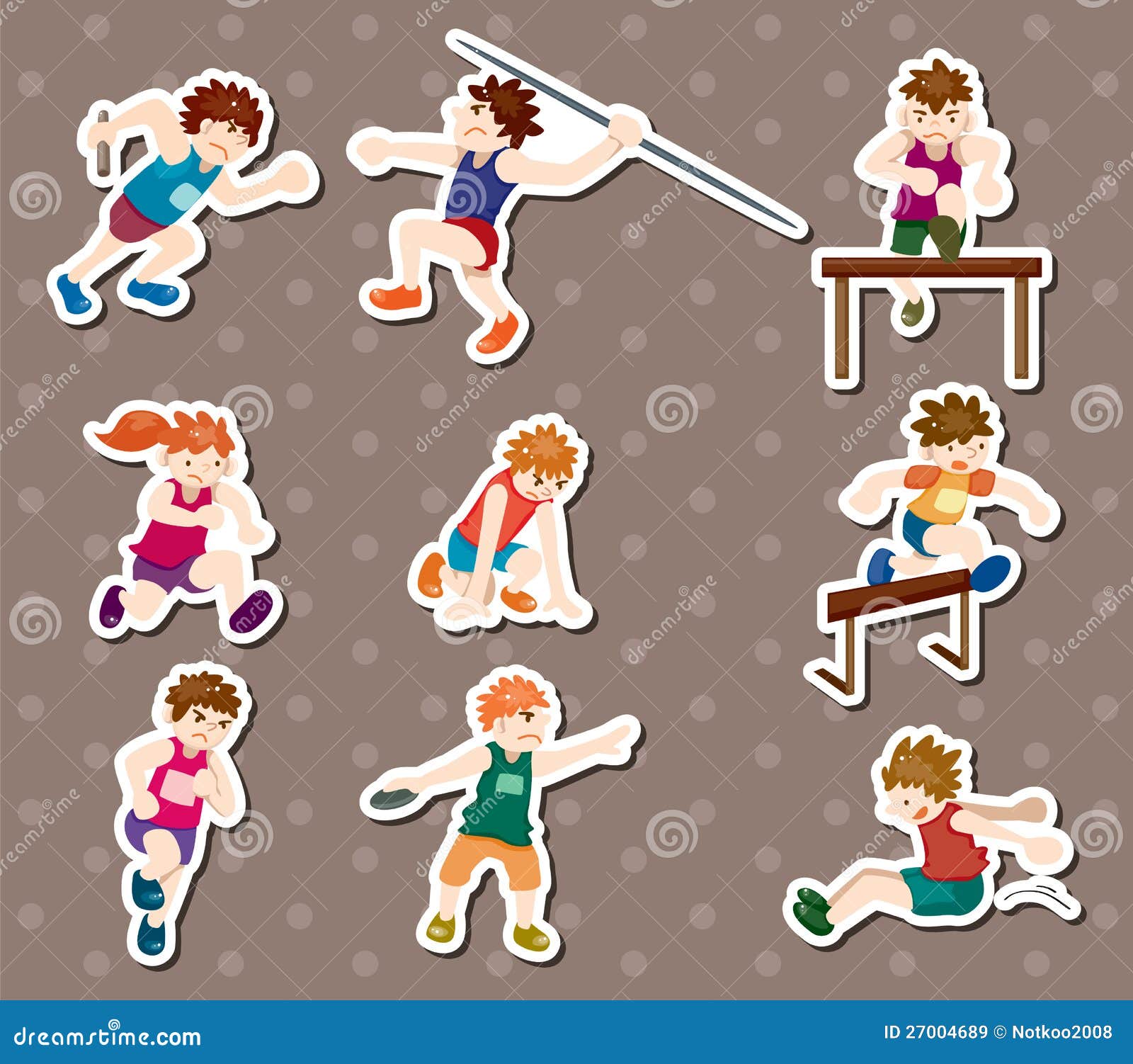 Sport player stickers stock vector. Illustration of player - 27004689