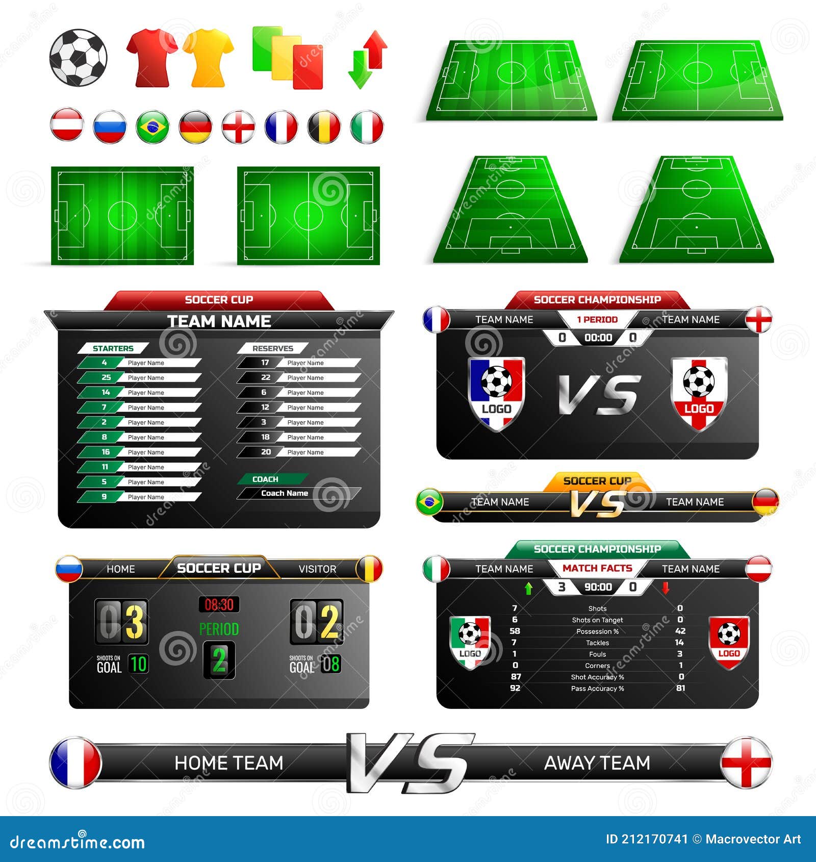 Sport Program Broadcast Elements Stock Vector - Illustration of ...