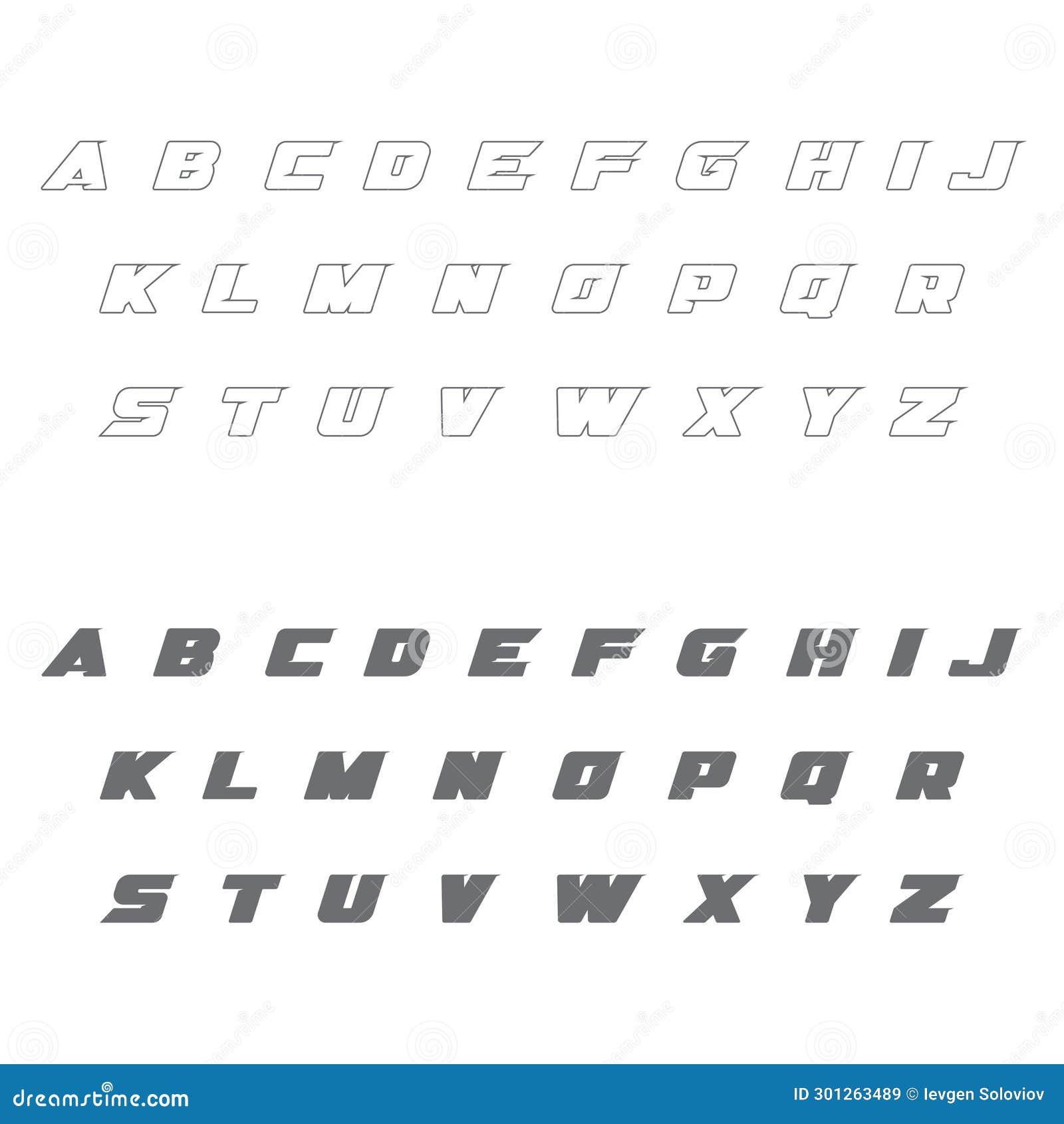 Track Letters Label Typeface. Black Striped Font. Isolated English ...