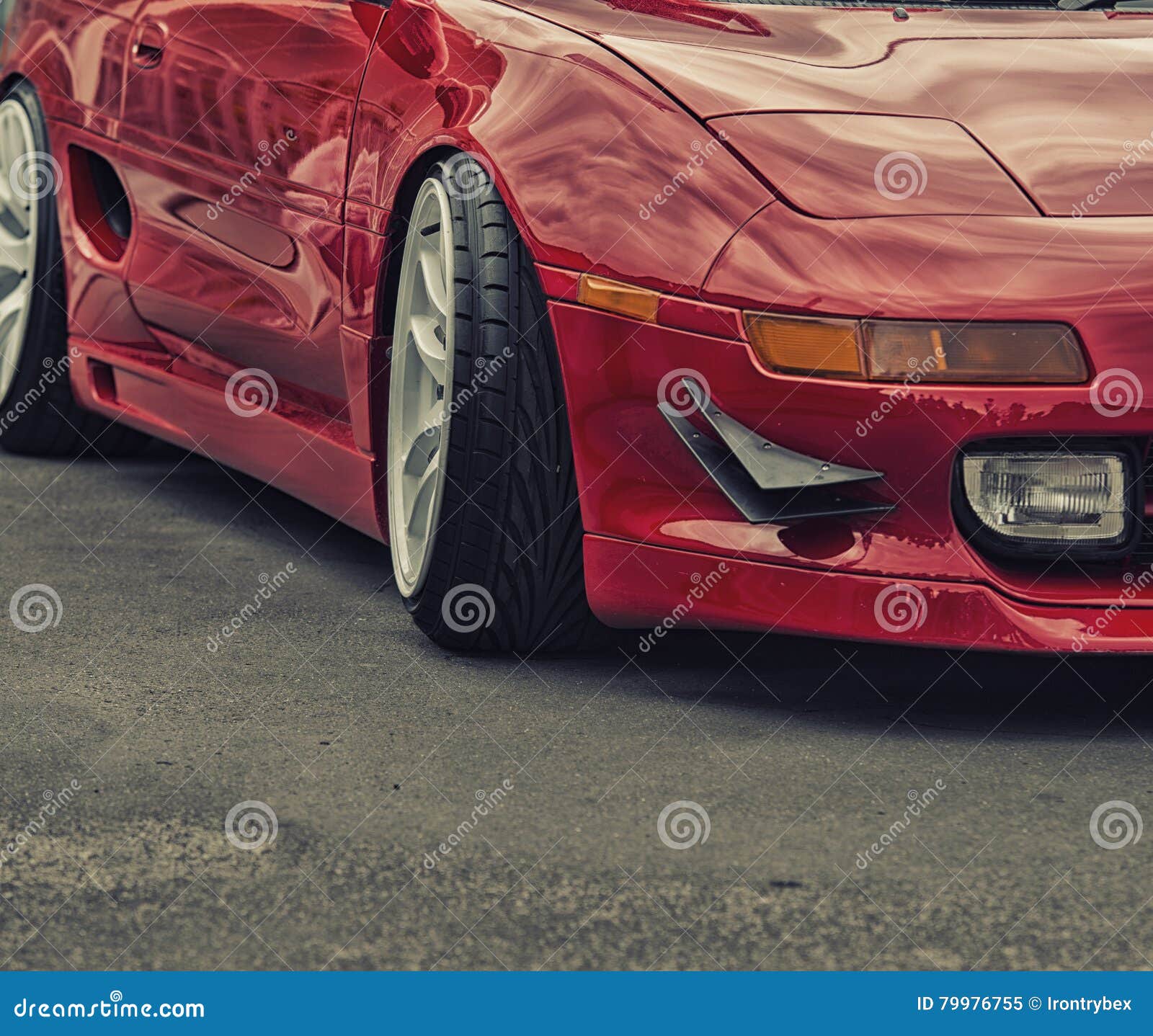 Sport Red Car on the Street Stock Image - Image of auto, automotive ...