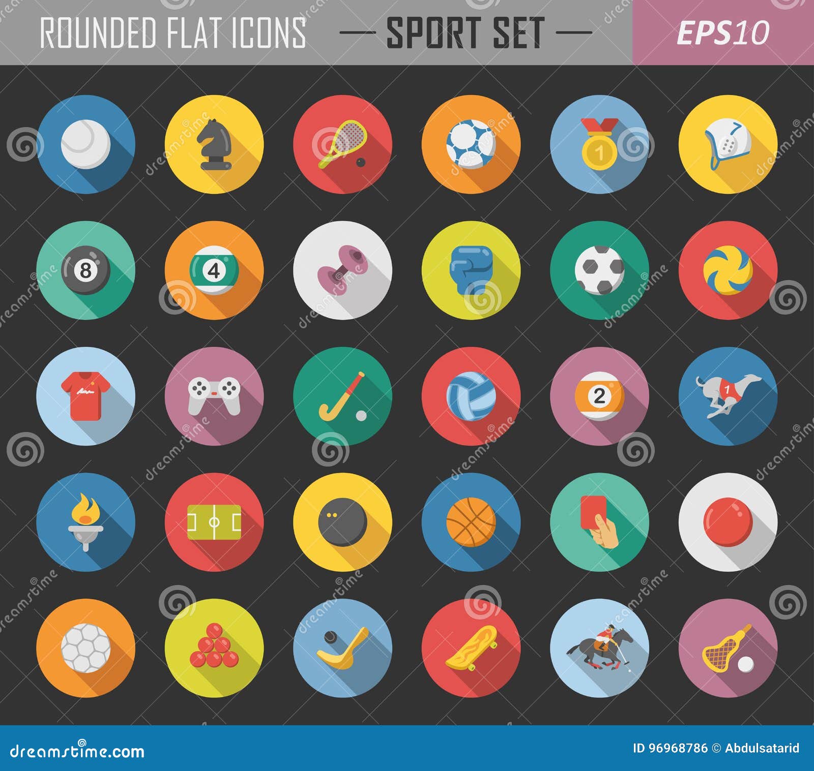 Sport rounded flat icons stock vector. Illustration of icons - 96968786