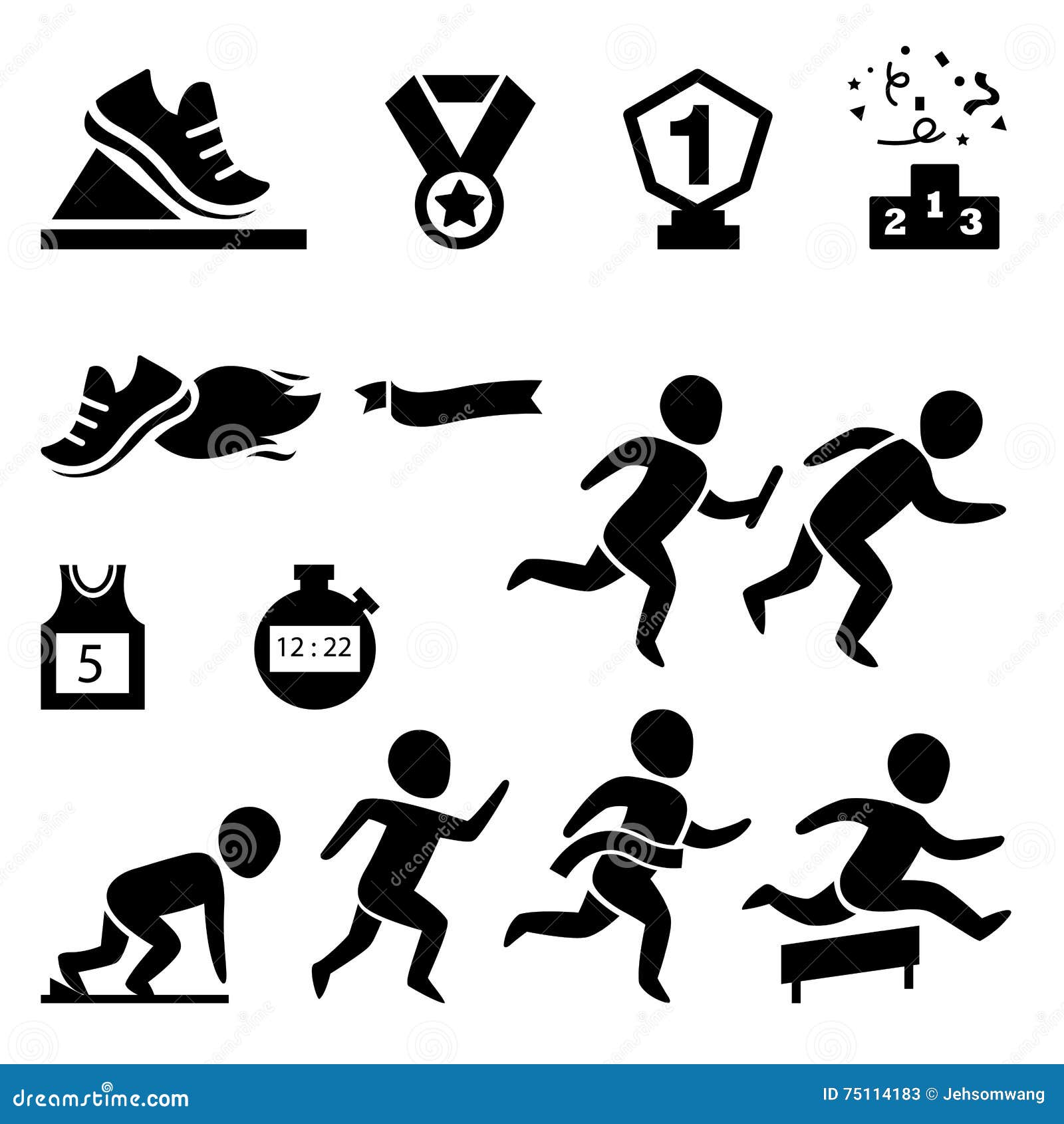 Sport.runner icon stock vector. Illustration of champion - 75114183