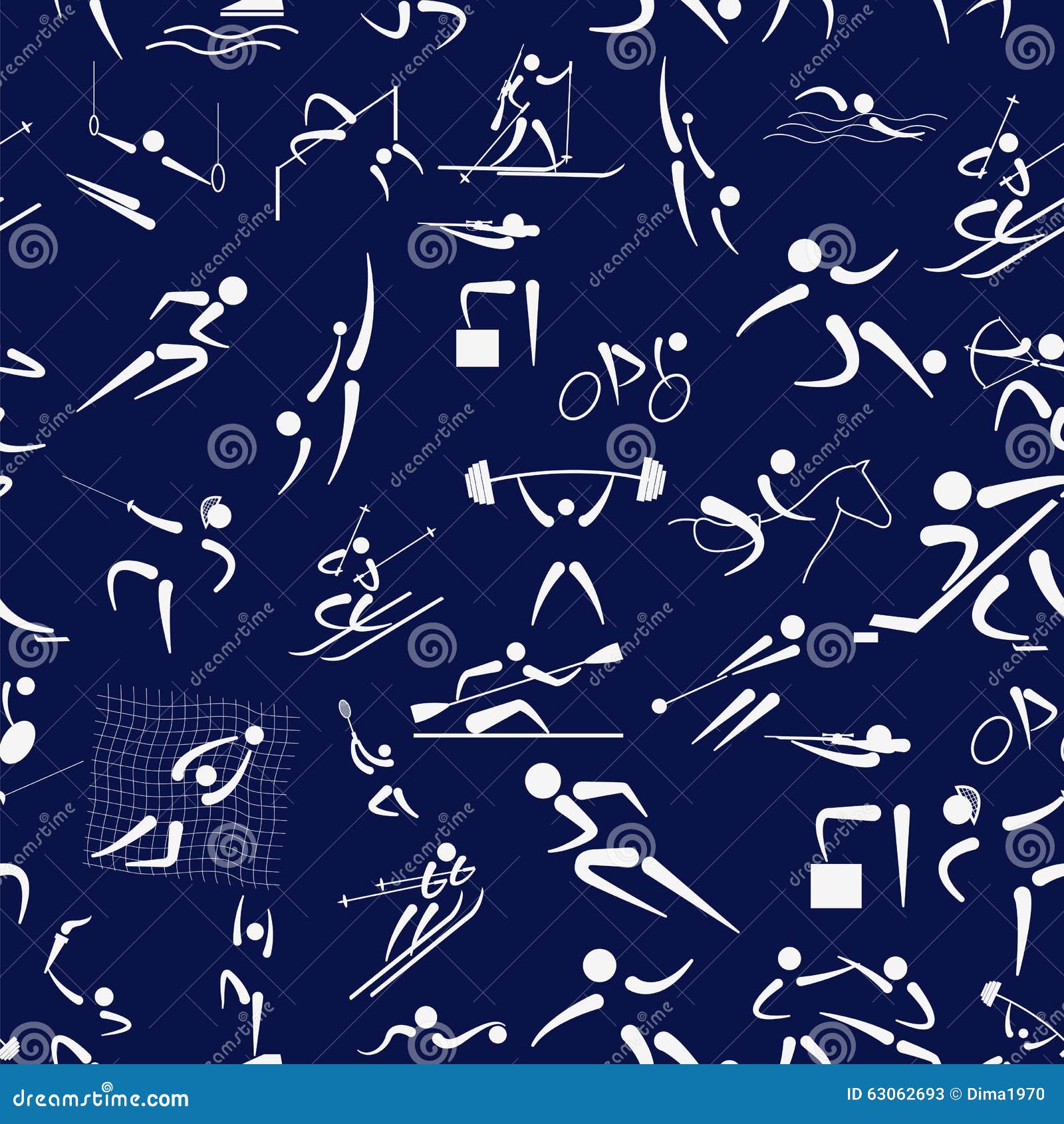 Sport Seamless Pattern. Flat Style Stock Vector - Illustration of ...