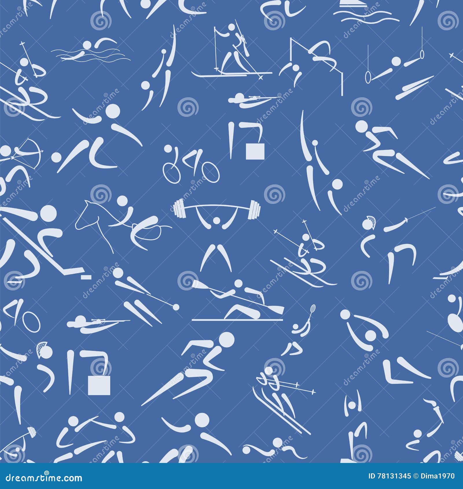 Sport Seamless Pattern. Flat Style Stock Vector - Illustration of ...