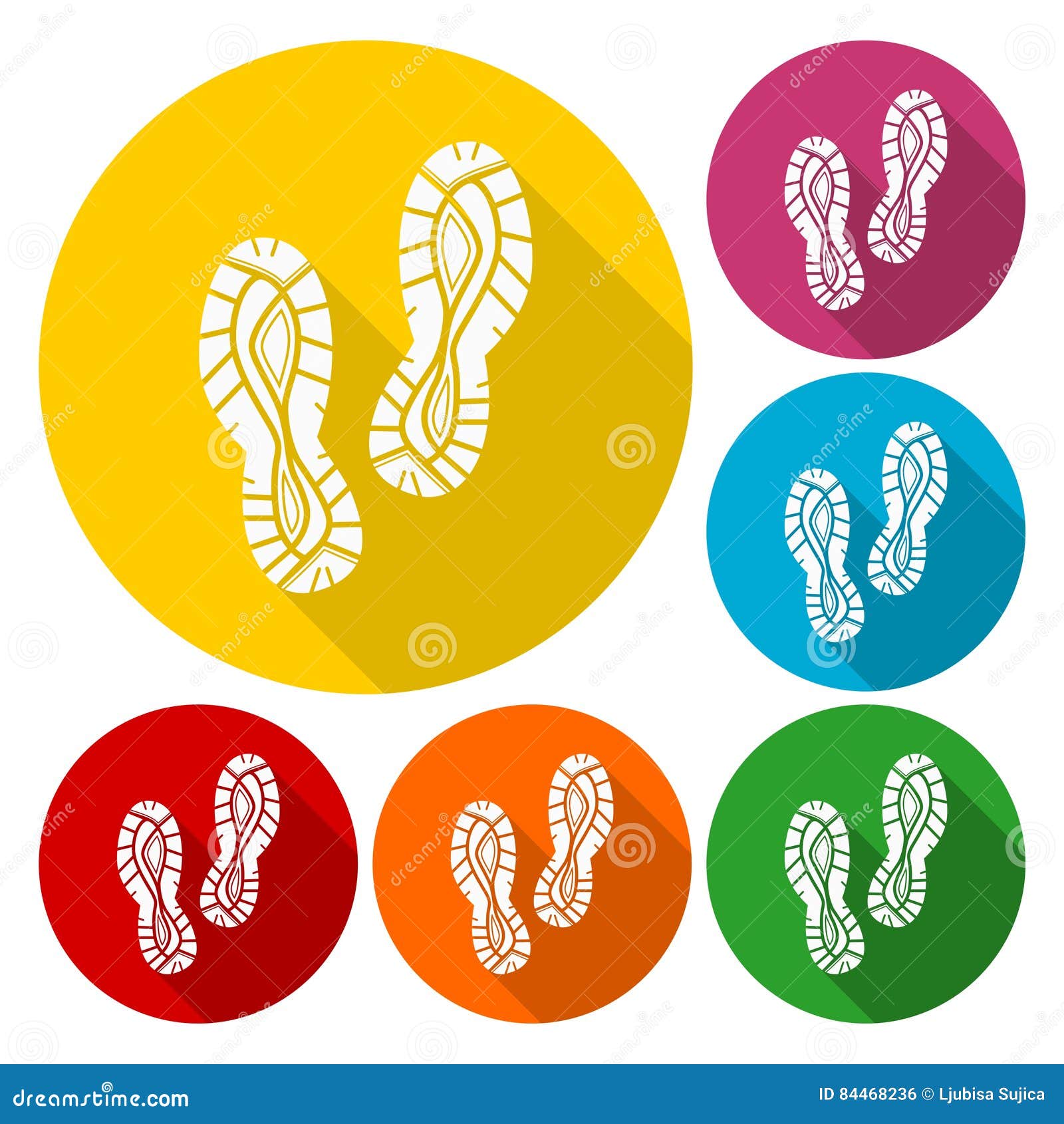 Sport Shoe Icons Set with Long Shadow Stock Illustration - Illustration ...