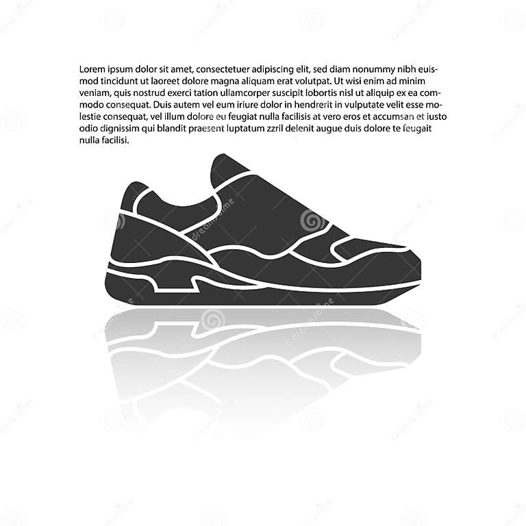 Sport Shoe and Shadow on White Background,solid Icon,vector ...