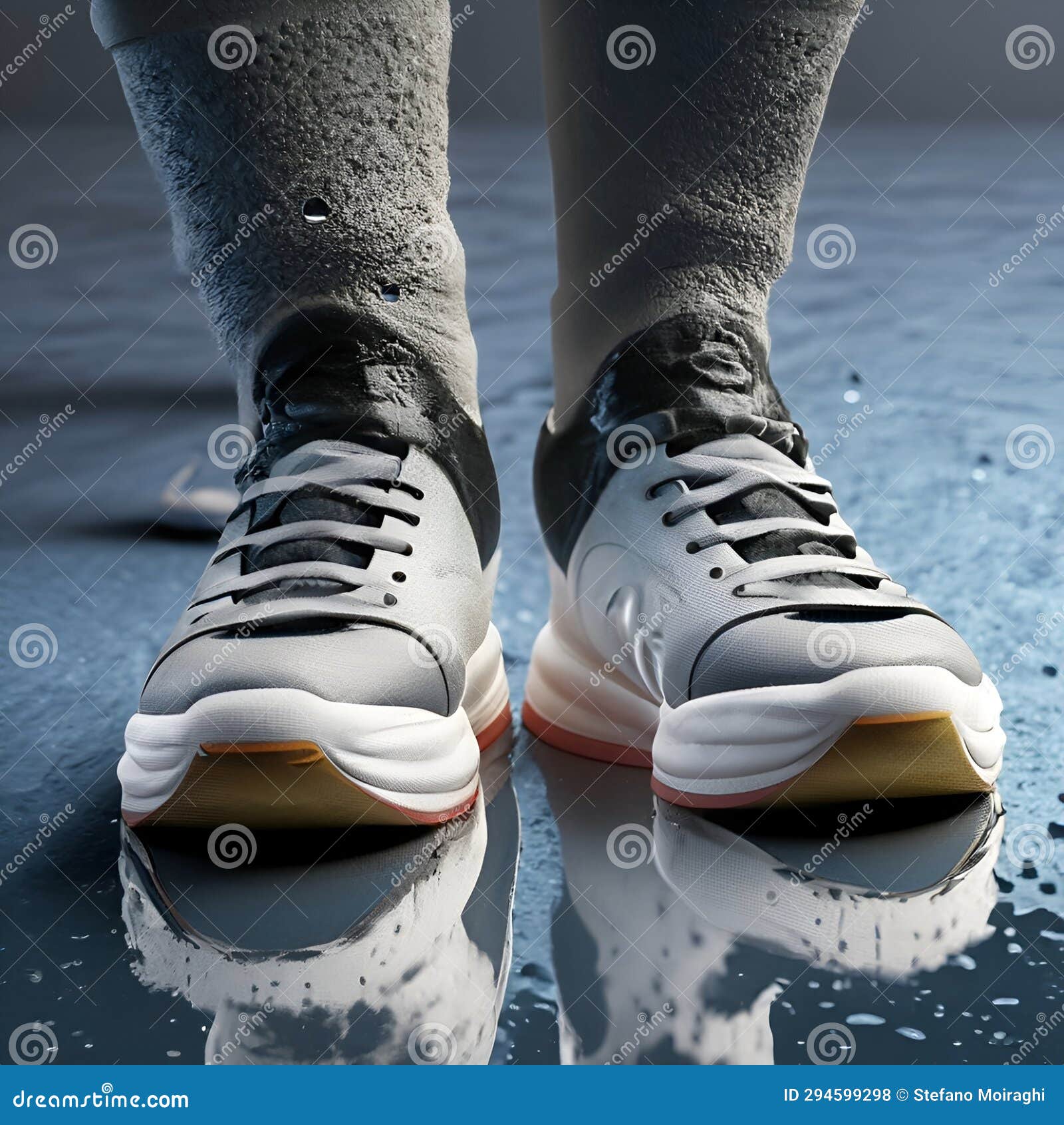 Sport shoes on a wet floor stock illustration. Illustration of floor ...