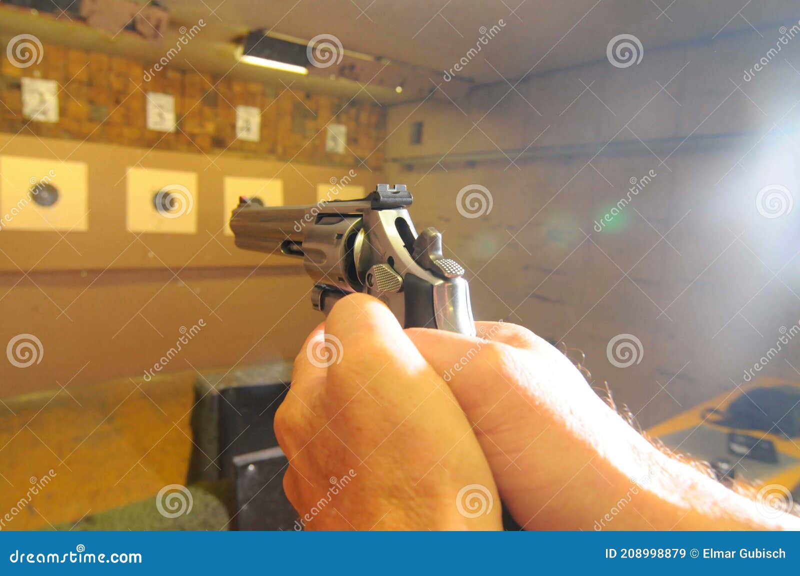 Sport Shooter Firing at Target Stock Image - Image of work, activity ...