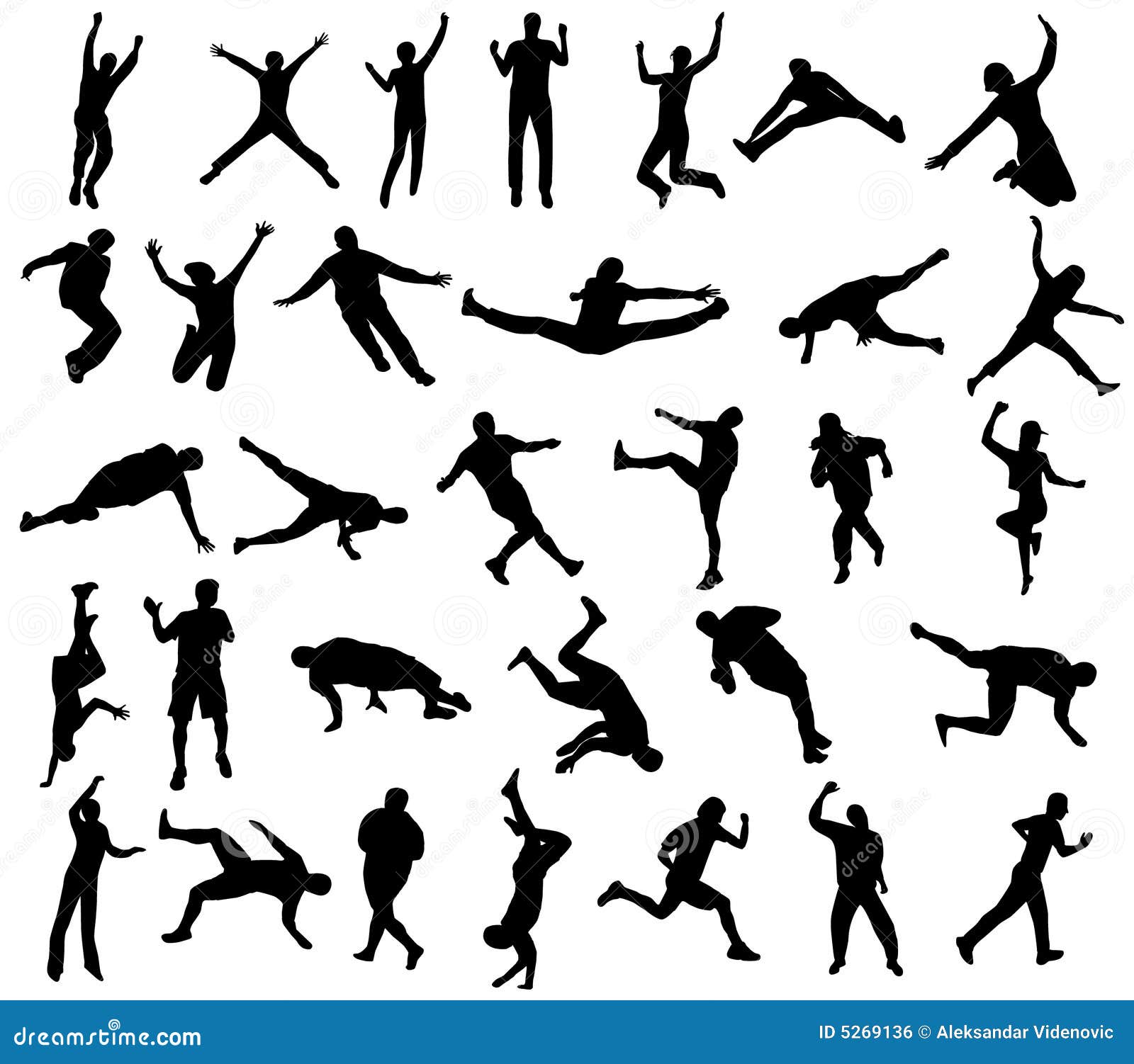Sport silhouettes stock vector. Illustration of athletic - 5269136