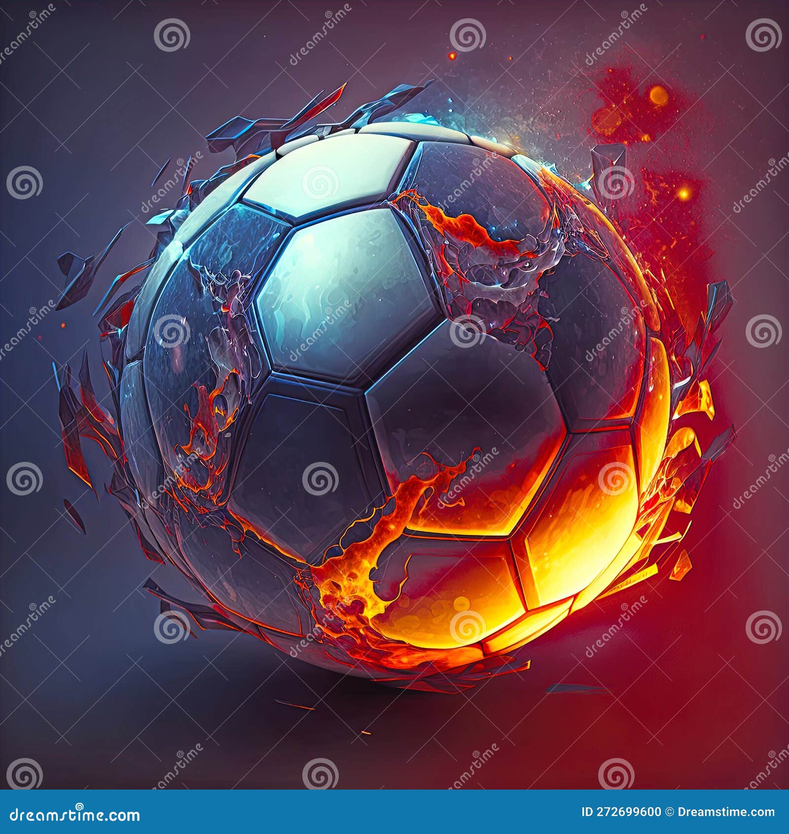 Sport. Soccer Ball in Flame Closeup Image Stock Photo - Image of soccer ...