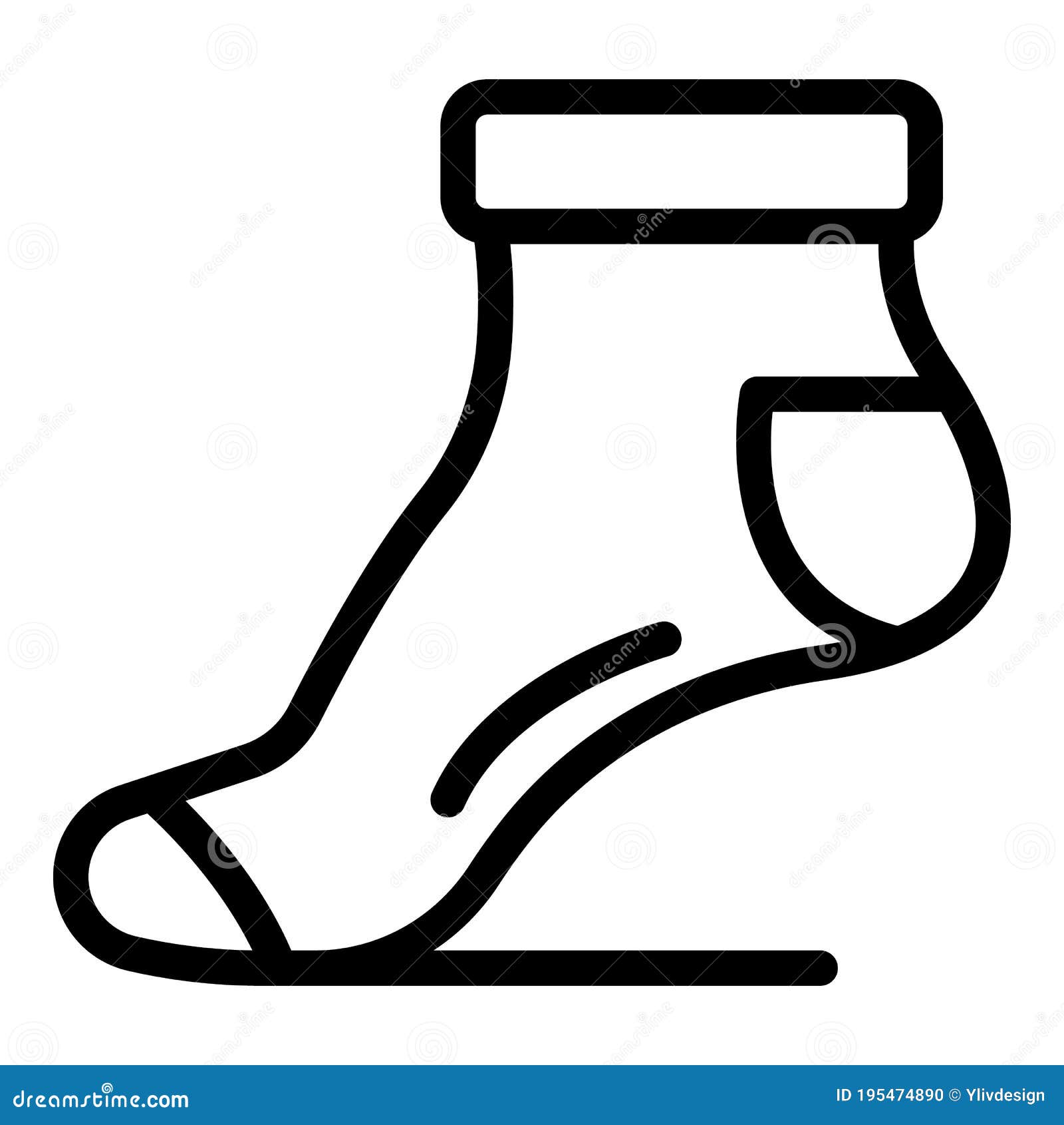 Sport Sock Icon, Outline Style Stock Vector - Illustration of outline ...