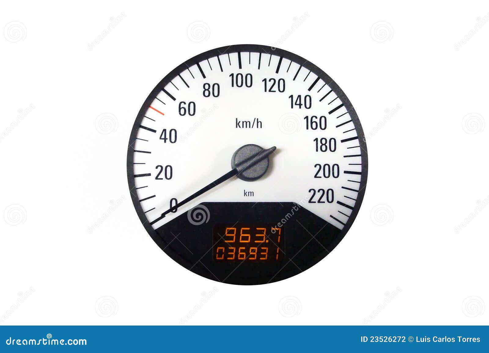 Sport Car Speedometer And Fuel Indicator. Close Up View Royalty-Free ...