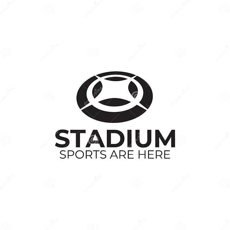 Sport Stadium Logo Design Template Stock Vector - Illustration of ...