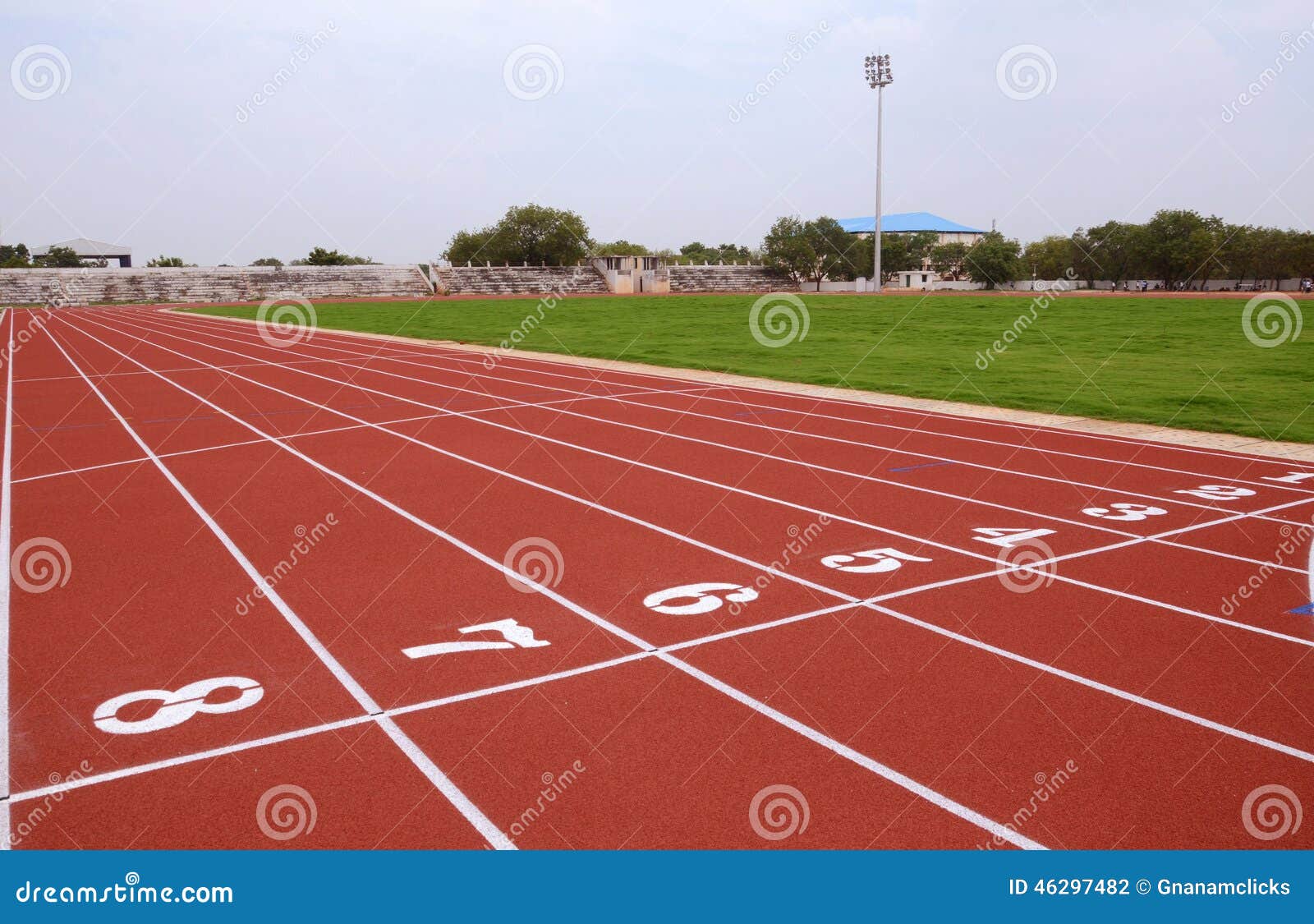 SPORT STADIUM with RUNNING TRACKS STRIP Stock Photo - Image of road ...