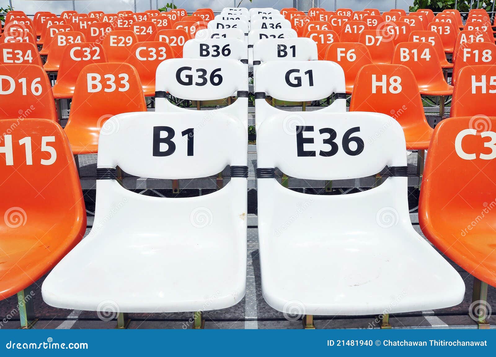 Sport Stadium Seat and Number Stock Photo - Image of play, orange: 21481940