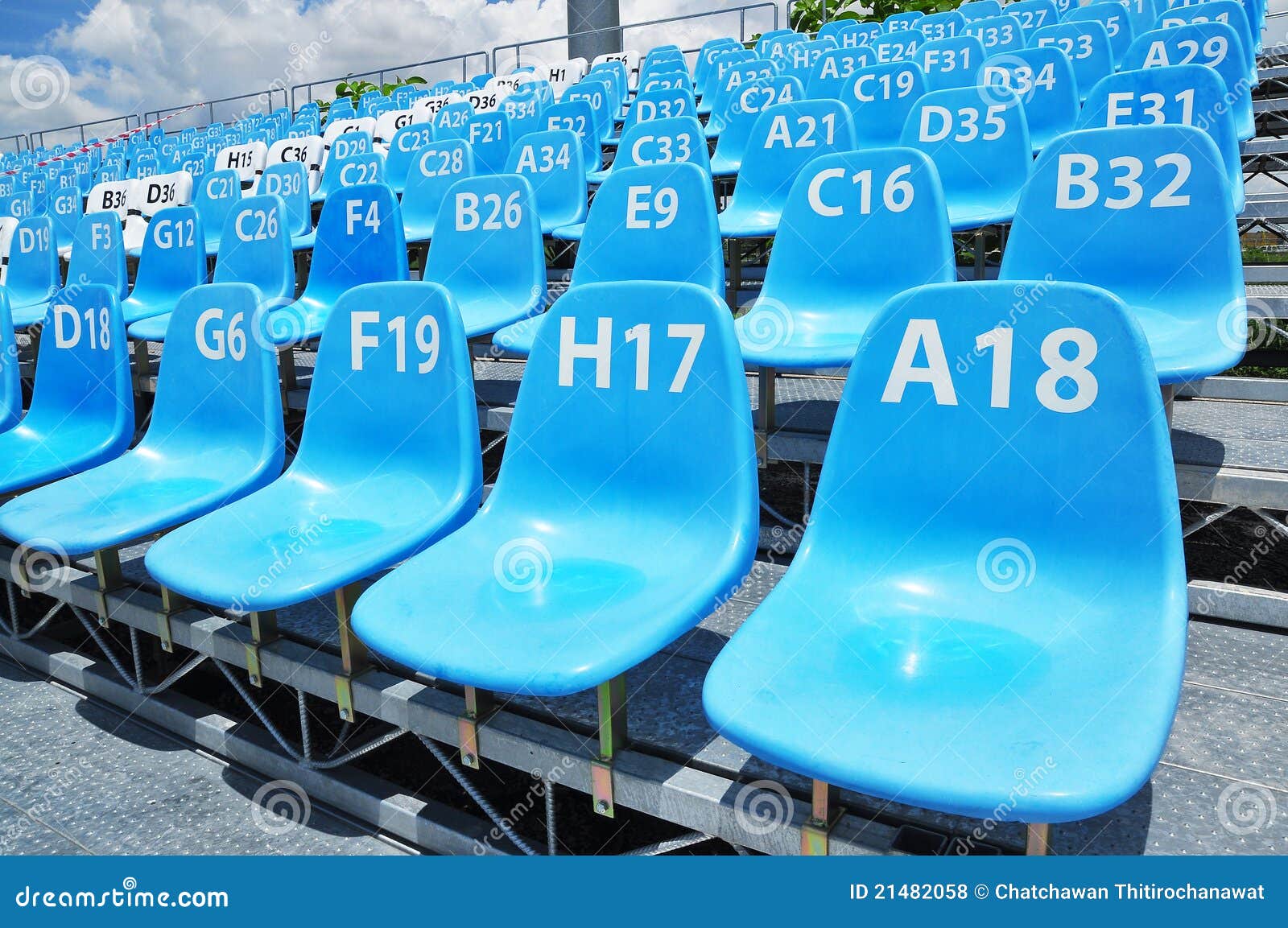 Sport Stadium Seat and Number Stock Photo - Image of plastic, orange ...