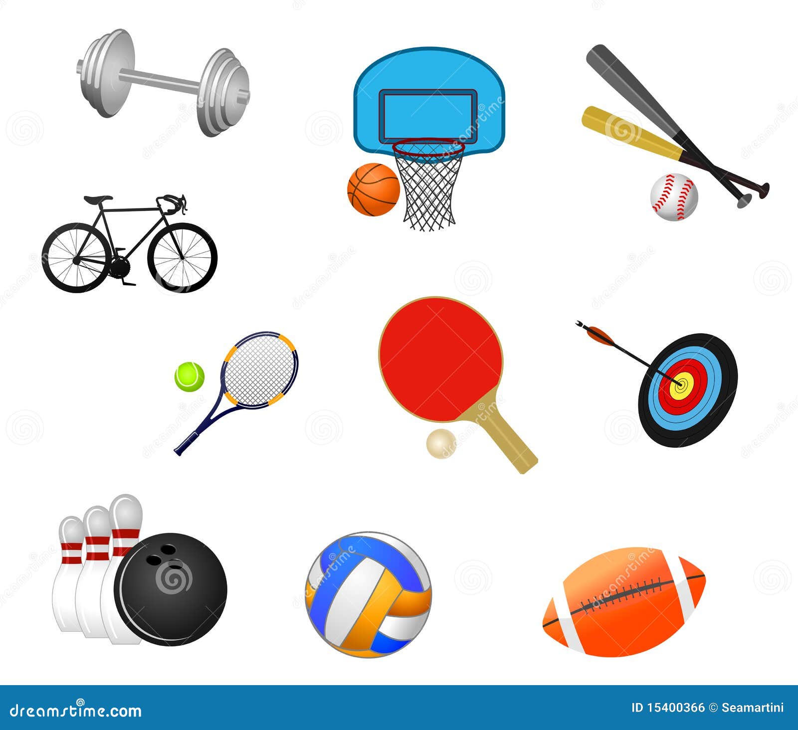 Sport symbols stock vector. Illustration of mascot, design - 15400366