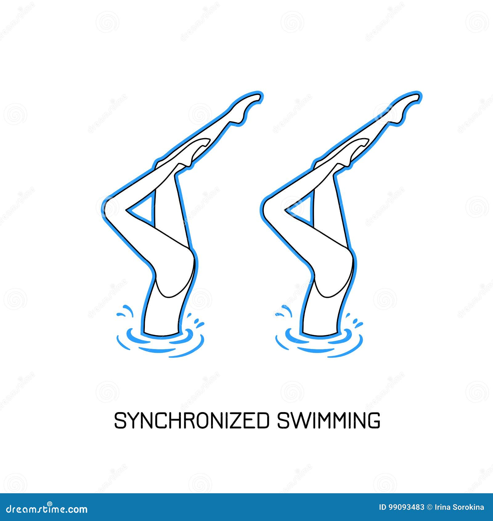 Sport. Synchronized Swimming Stock Vector - Illustration of group ... Sport. Synchronized Swimming Stock Vector - Illustration of group ...