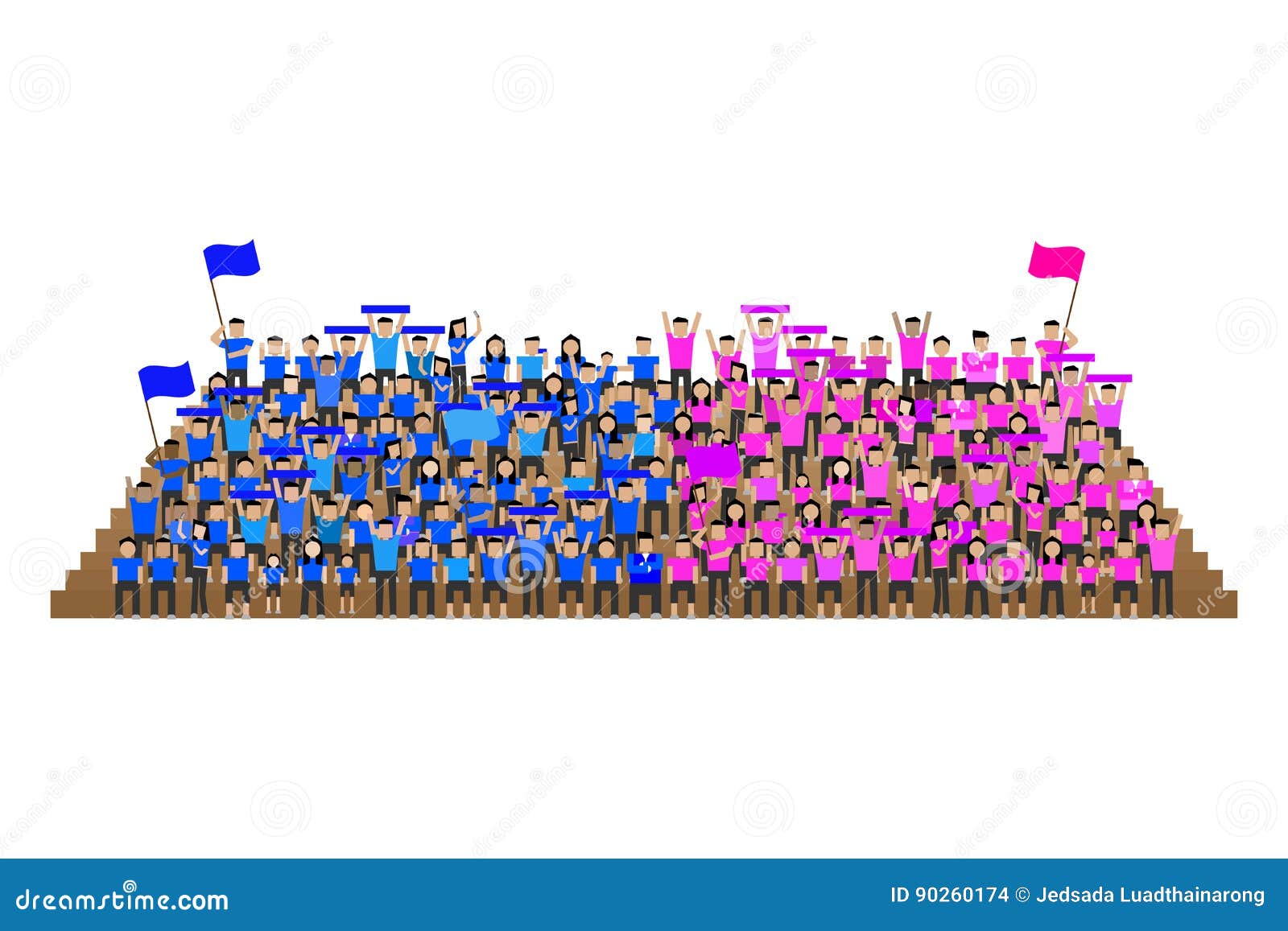 Sport Team Supporter Cheering on the Stand Stock Vector - Illustration ...