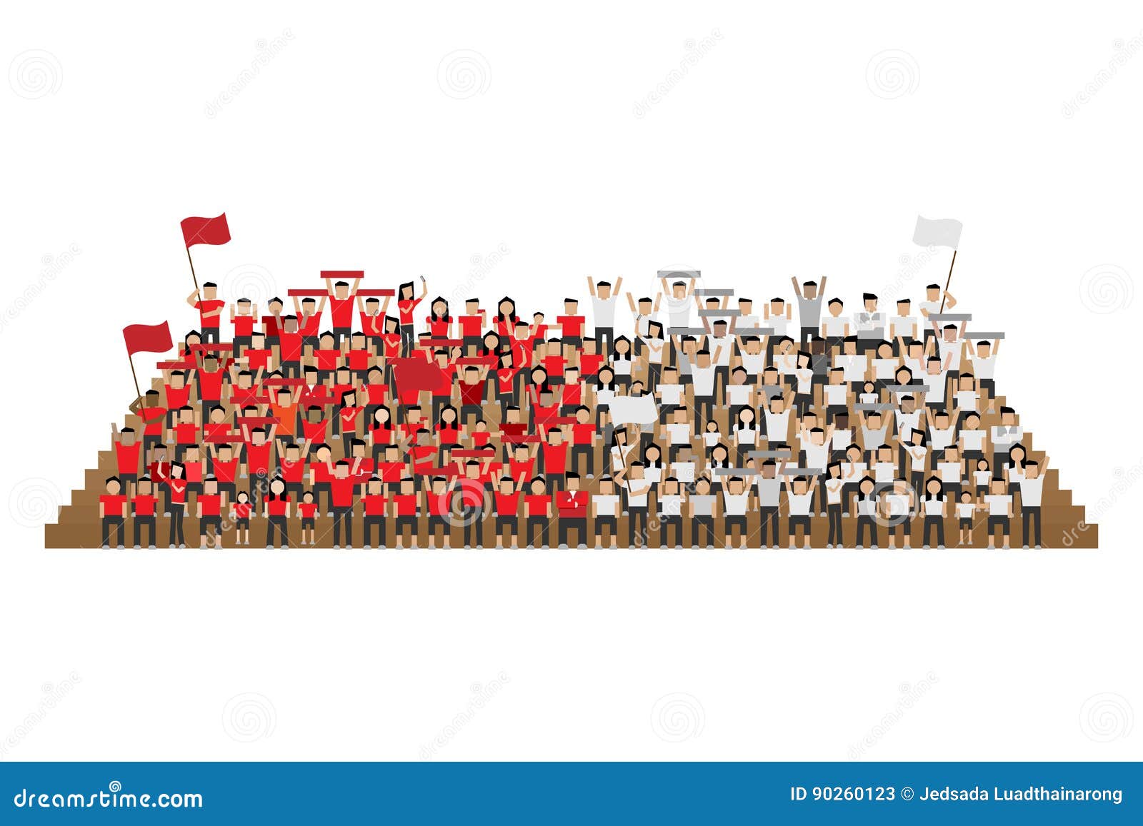 Sport Team Supporter Cheering on the Stand Stock Vector - Illustration ...