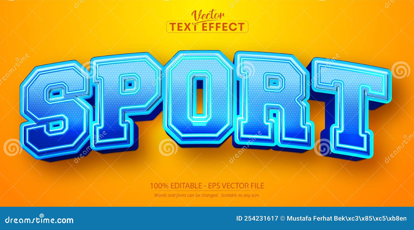 Sport Text Effect, Editable 3d Team and Football Text Style Stock ...
