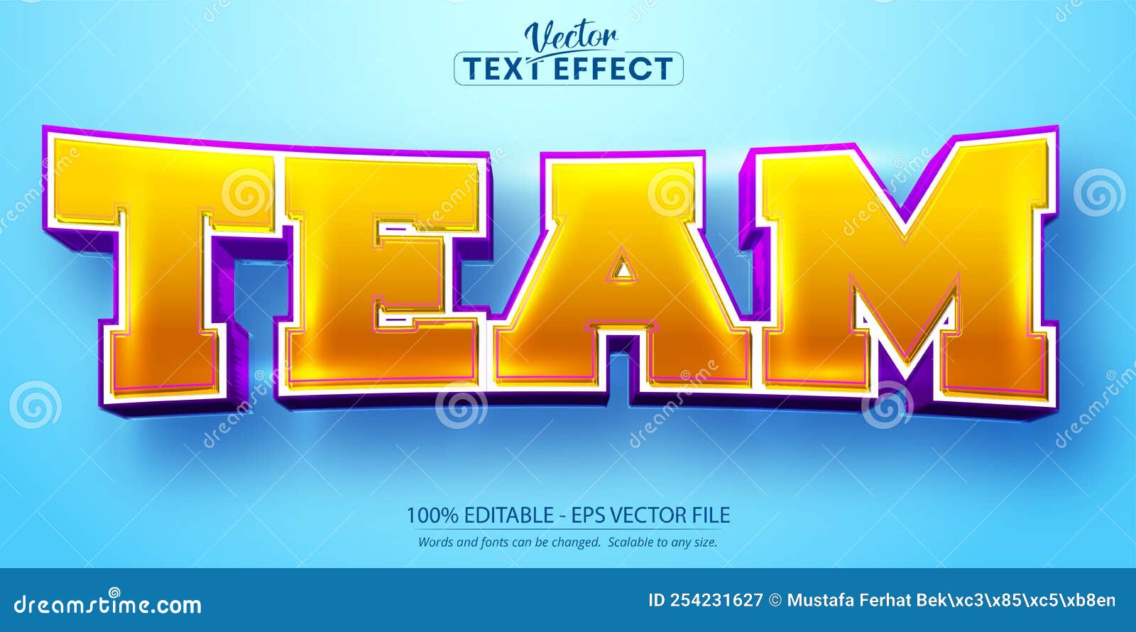 Sport Text Effect, Editable 3d Team and Football Text Style Stock ...
