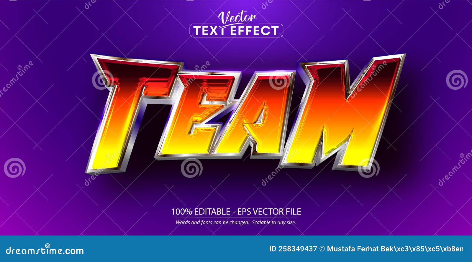Sport Text Effect, Editable Team Poster Text Style Stock Vector ...