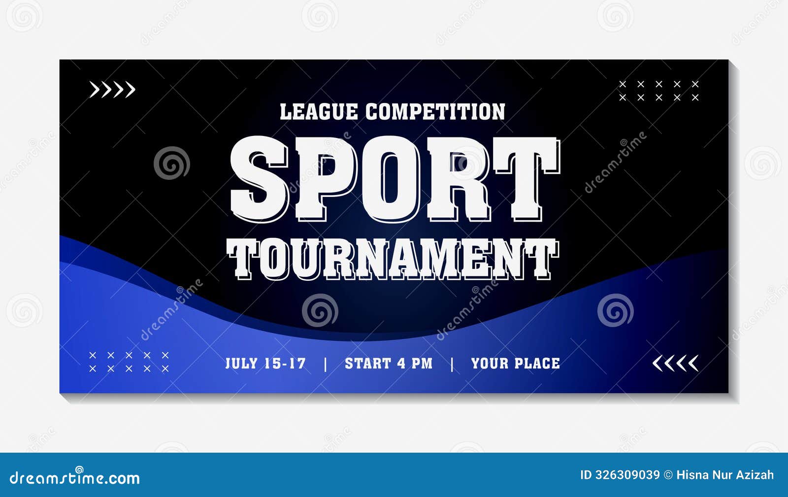 Sport Tournament Event Design Template Blue Background Curved Pattern ...